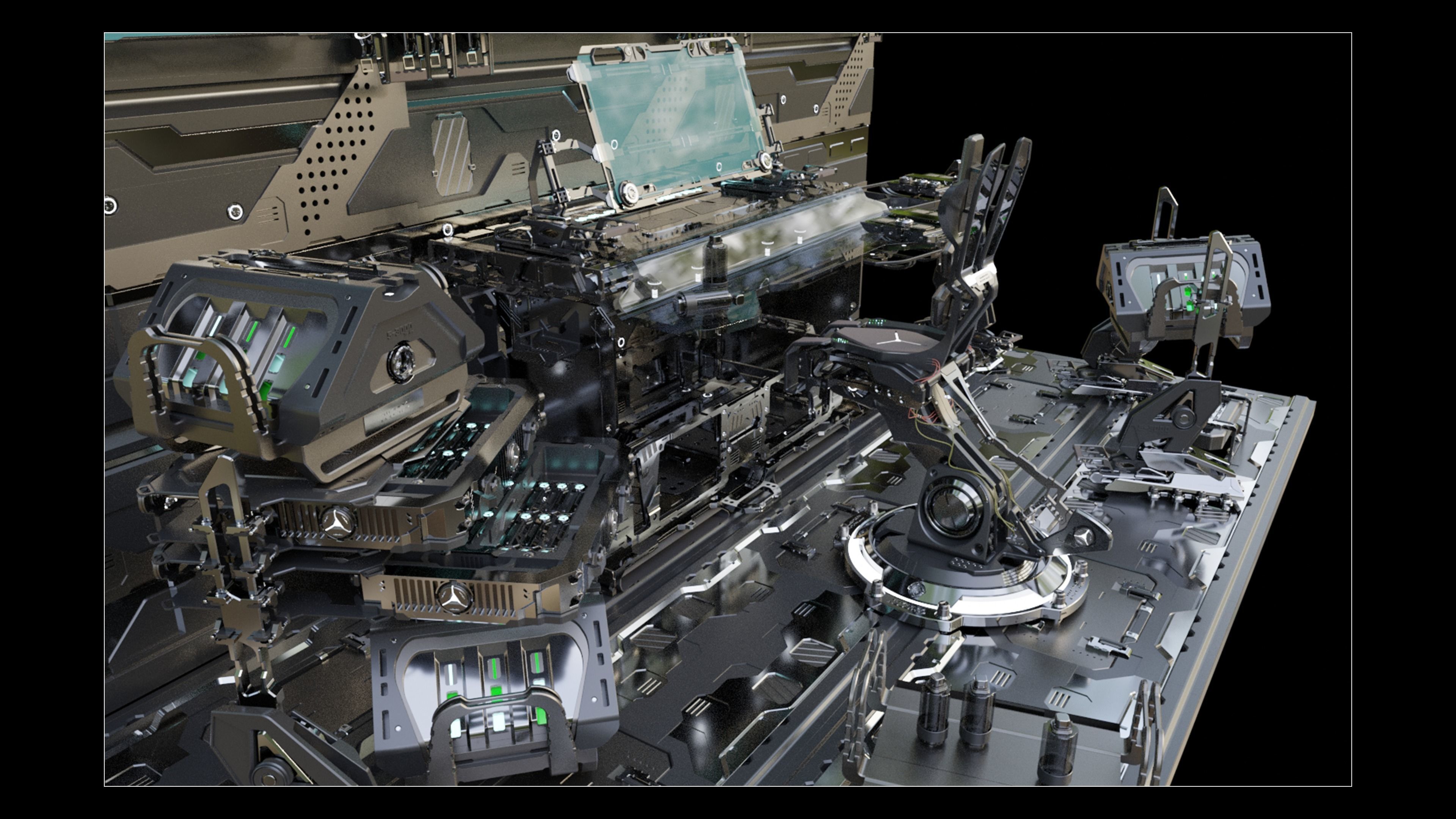 Sci-Fi Computer Station 3D model | CGTrader