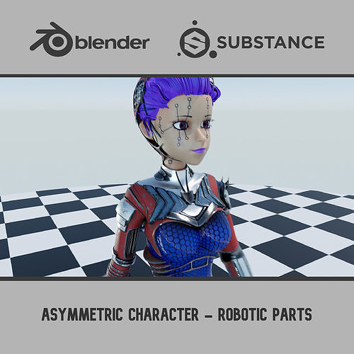 Asymmetric Character - Robotic Parts 3D model animated rigged | CGTrader