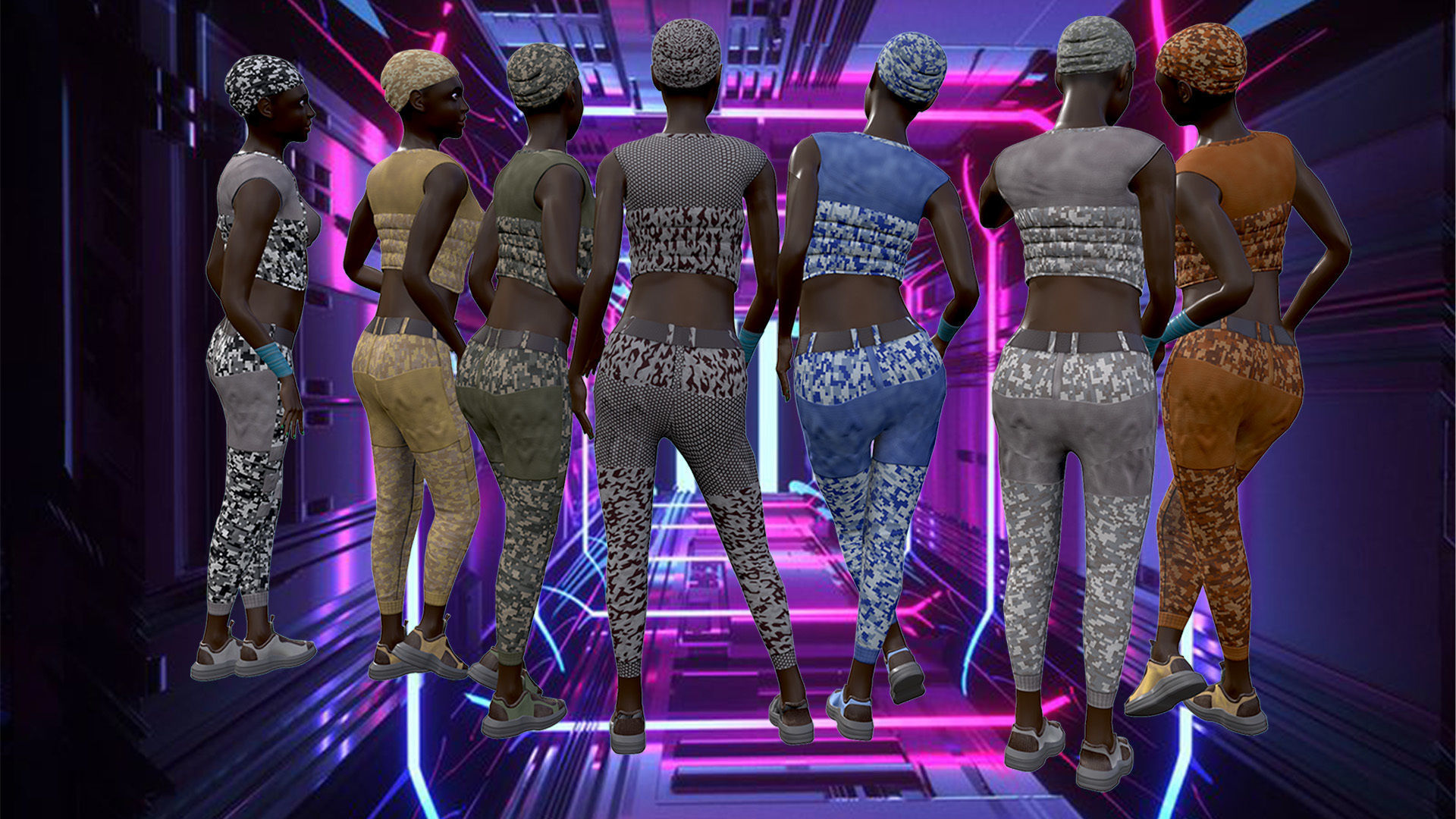 3D model Amelia Female character cyberpunk style VR / AR / low-poly ...