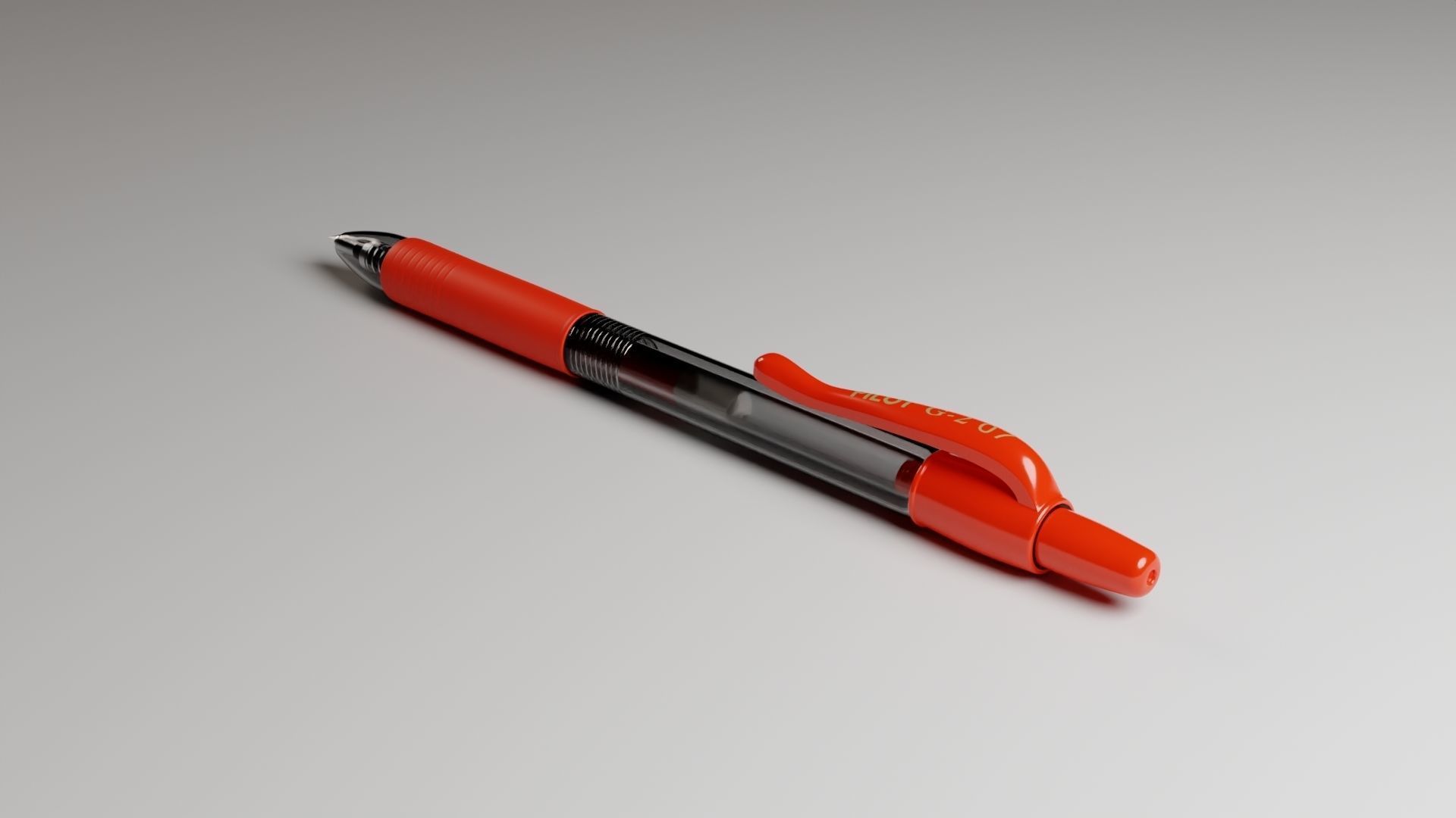 Pilot red ink gel pen 3D model | CGTrader