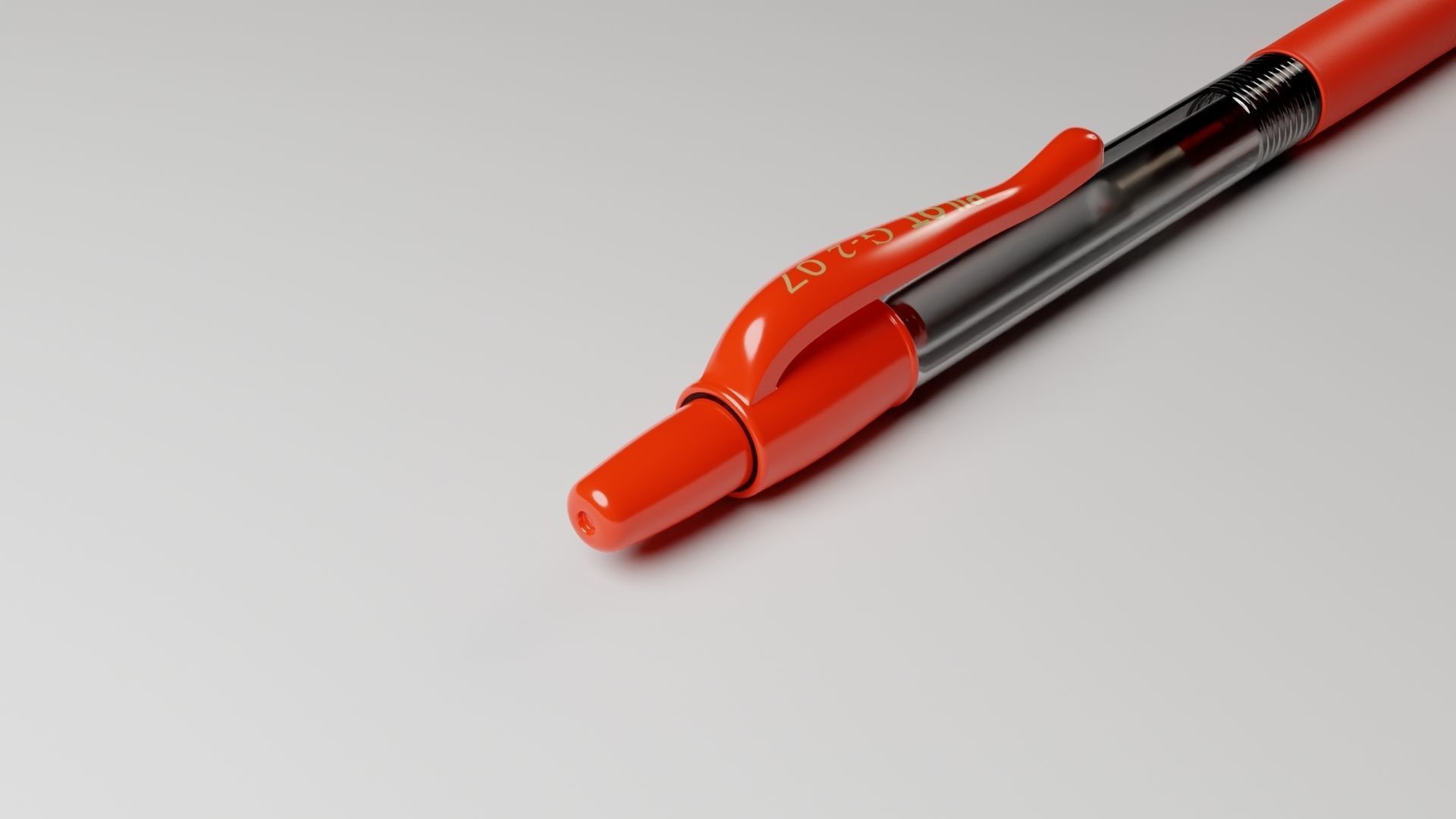 Pilot red ink gel pen 3D model | CGTrader
