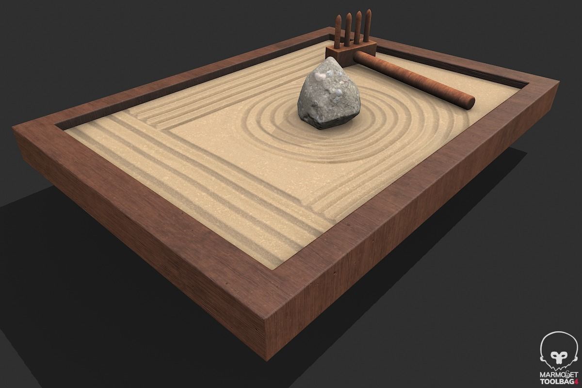 3D model Zen garden Pbr Prop VR / AR / low-poly | CGTrader