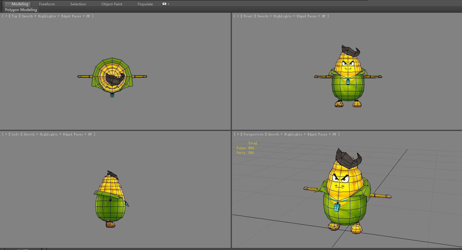 3D model Cartoon vegetable mascot - corn man VR / AR / low-poly | CGTrader