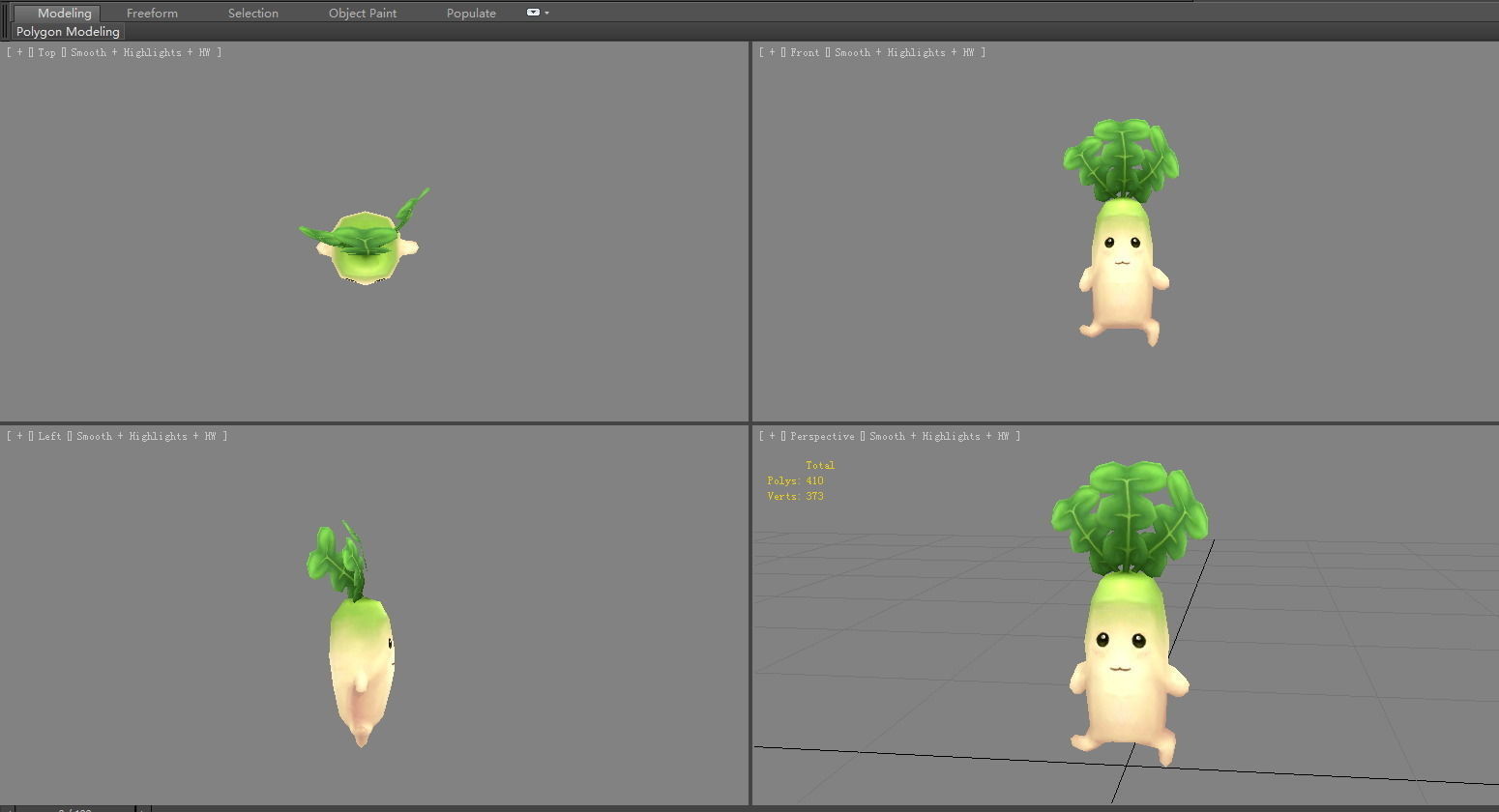 3D model Cartoon vegetable mascot - radish boy VR / AR / low-poly ...