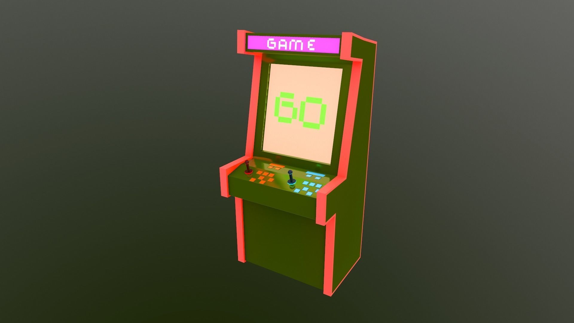Low Poly Arcade retro game machine free VR / AR / low-poly 3D model ...