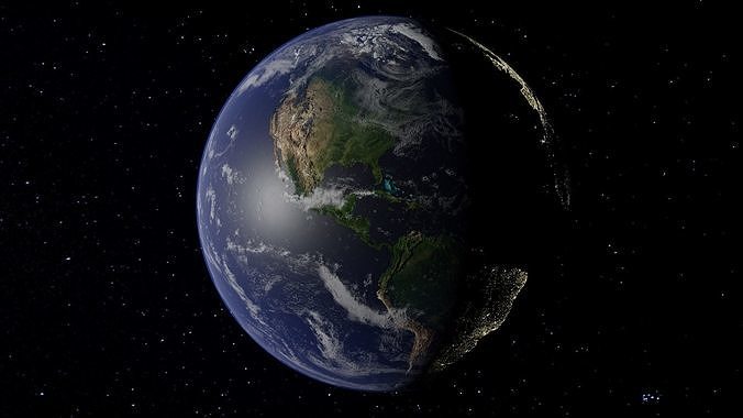 Earth with automatic dark side illumination 3D model | CGTrader