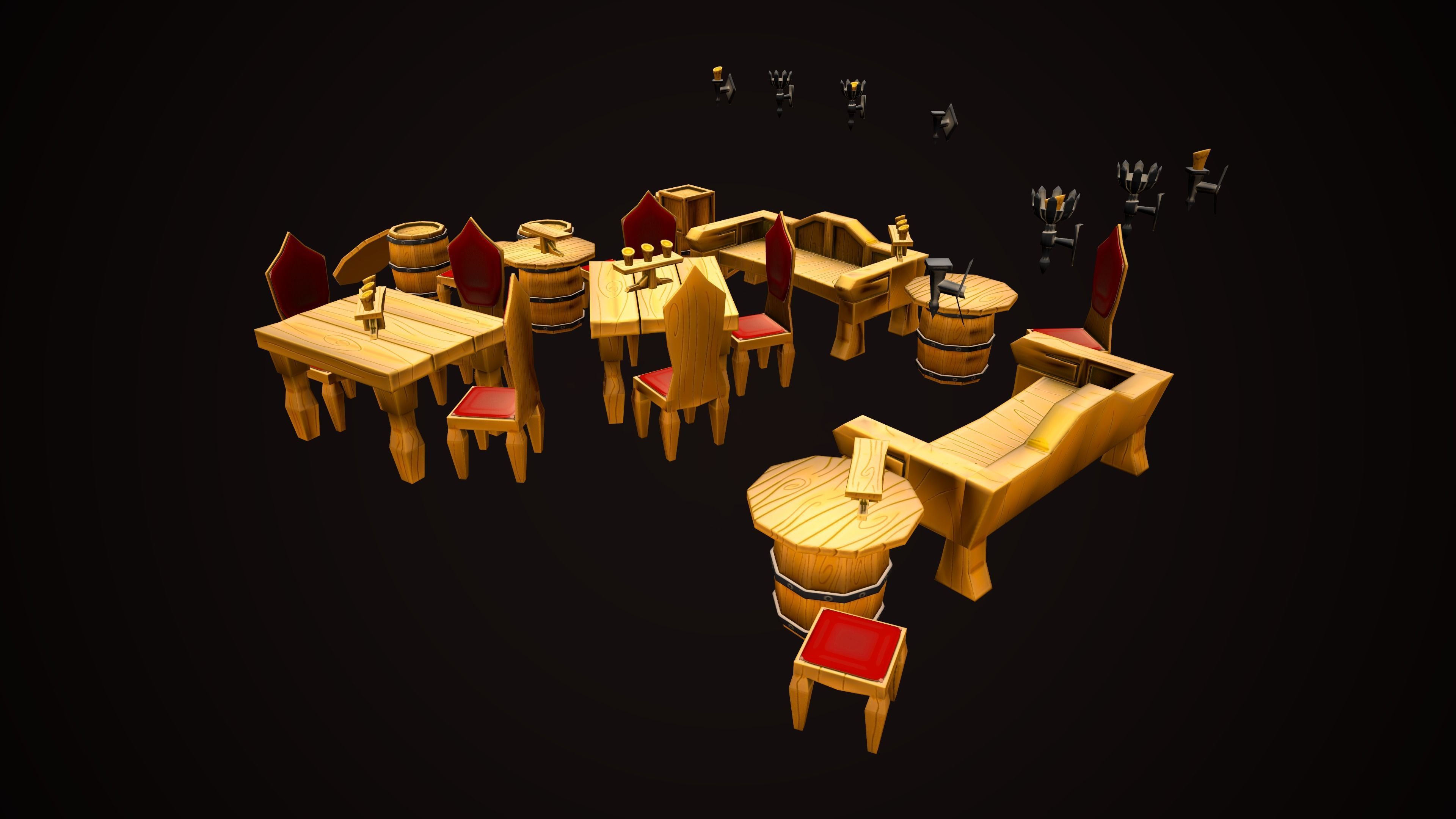 3D model MEDIEVAL TABERN - STYLIZED CARTOON VR / AR / low-poly | CGTrader