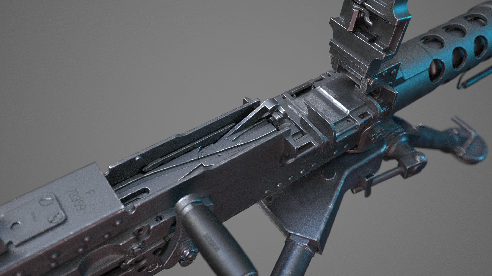 M2 Browning 50 CAL Machine Gun HQ 3D model | CGTrader