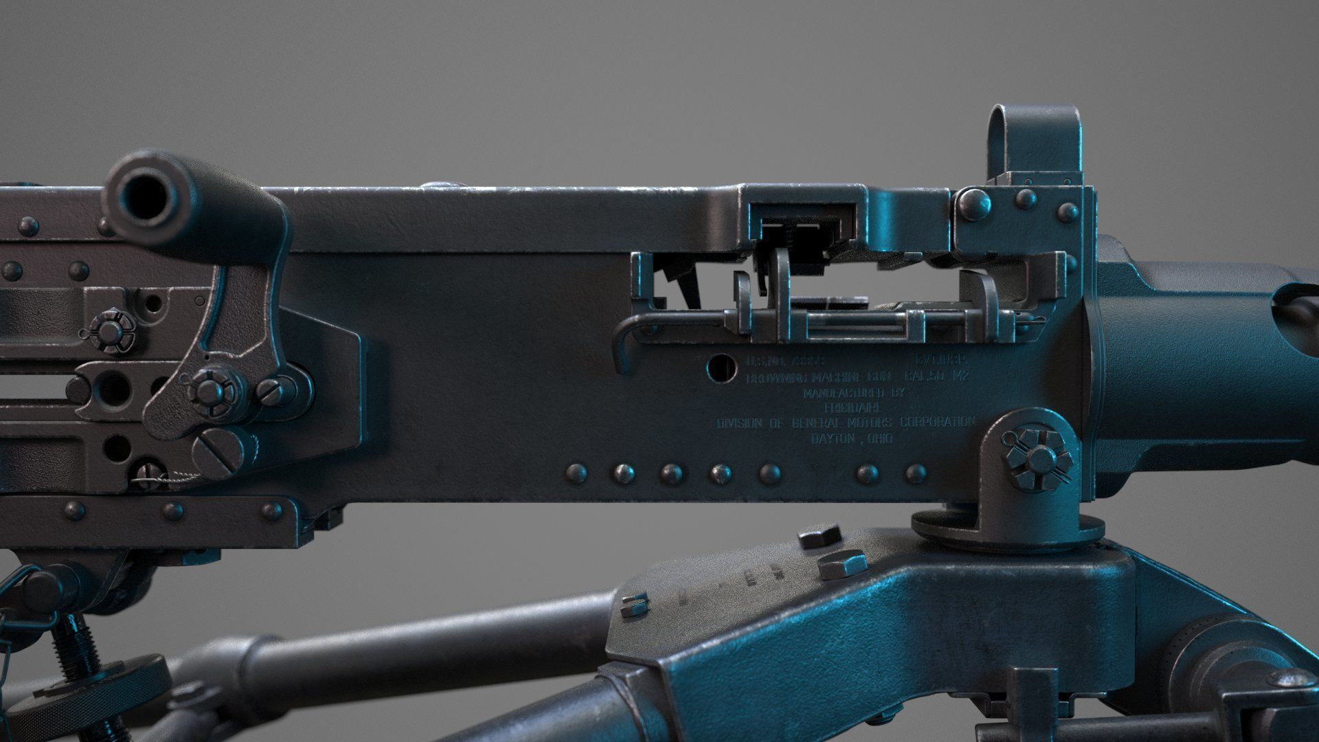 M2 Browning 50 CAL Machine Gun HQ 3D model | CGTrader