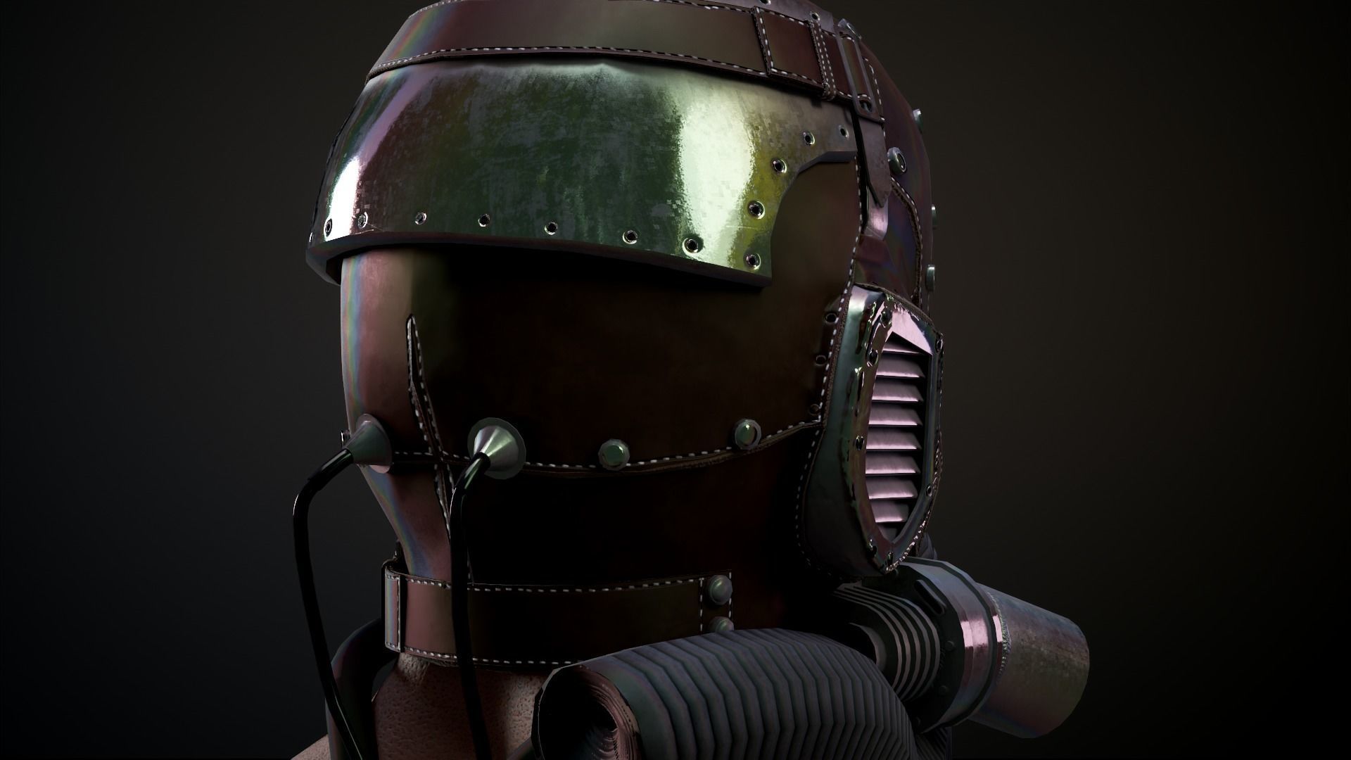 3D model Pilot head with helmet VR / AR / low-poly | CGTrader