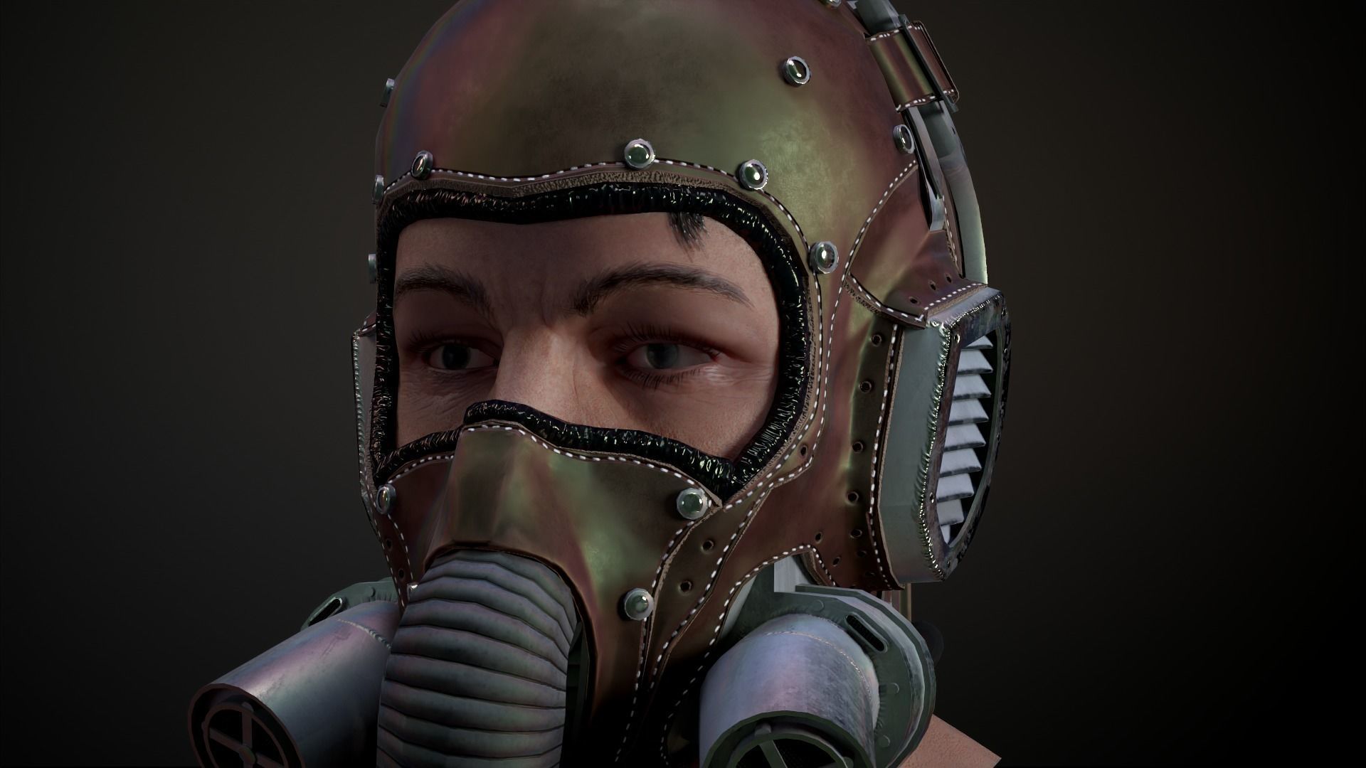 3D model Pilot head with helmet VR / AR / low-poly | CGTrader