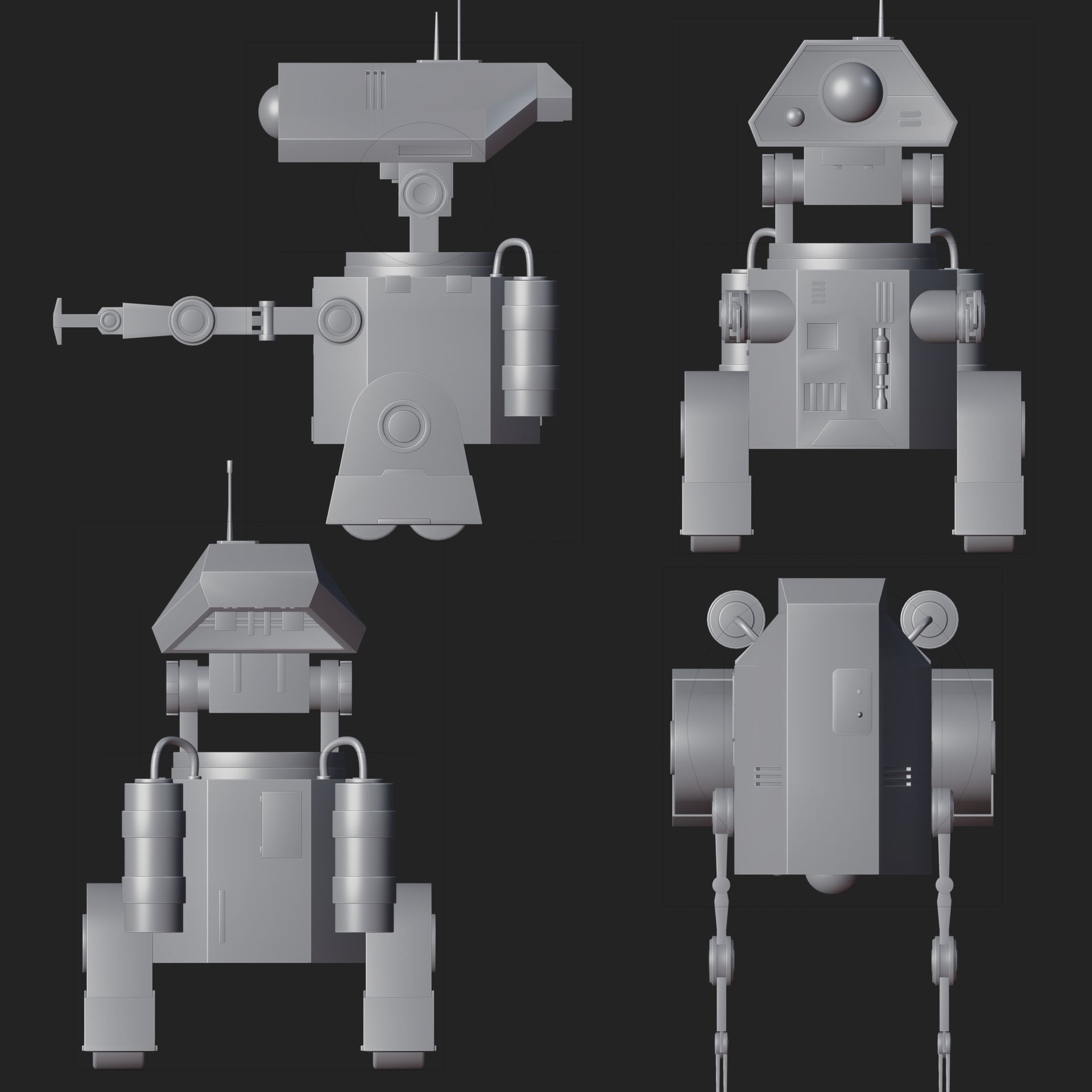 Sci-Fi Worker Robot 3D model animated rigged | CGTrader