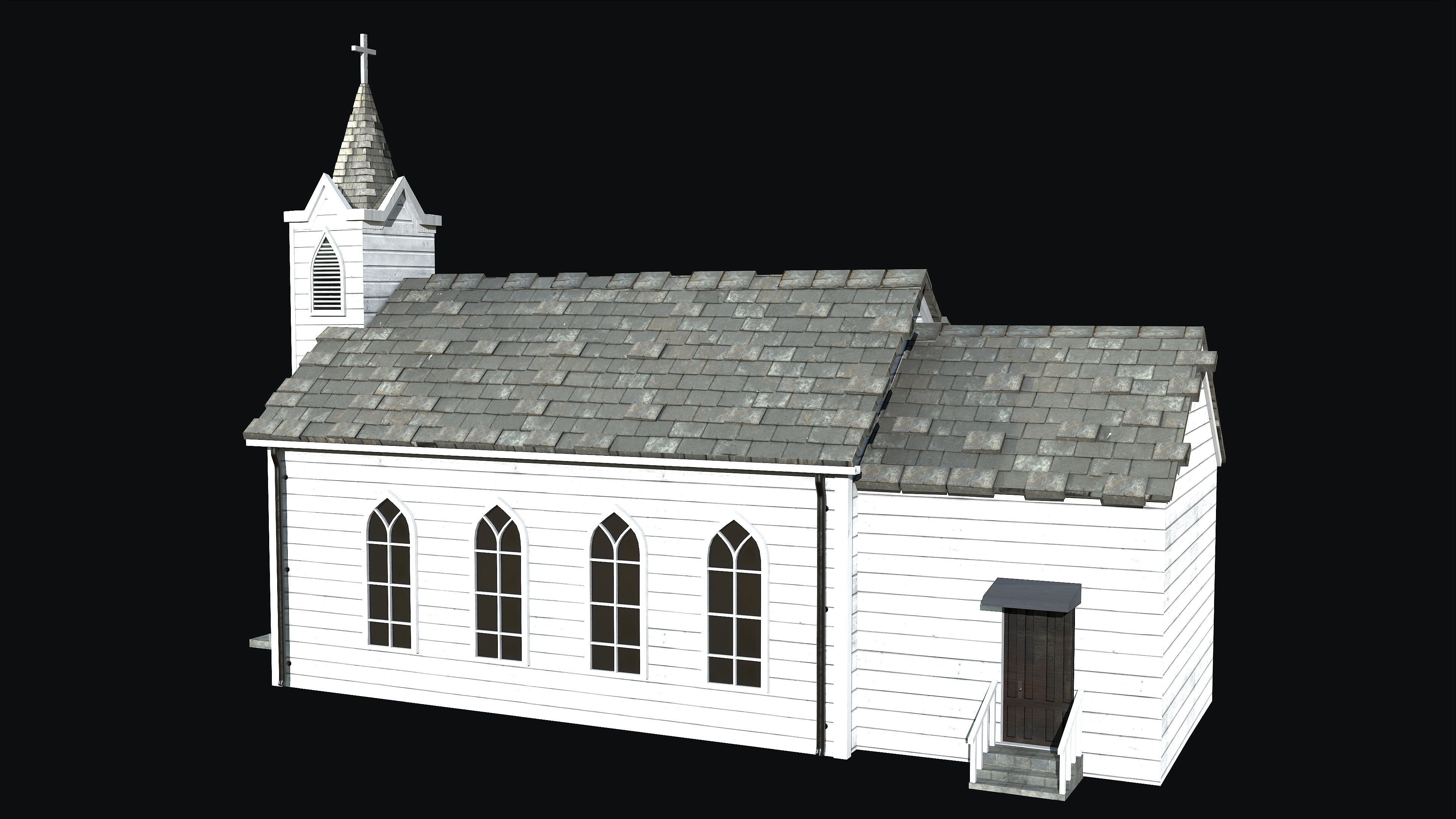3D model Church PBR Game Ready Low-poly VR / AR / low-poly | CGTrader