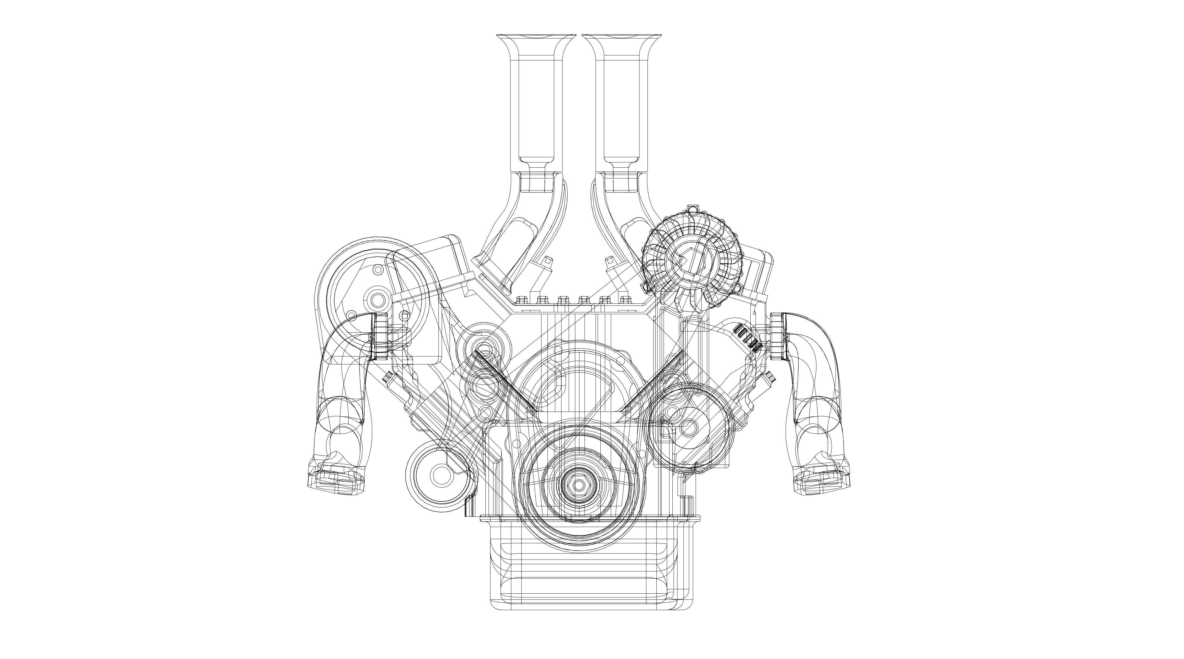 3D Printable Chevy small-block with Hilborn and standard intake 3D ...