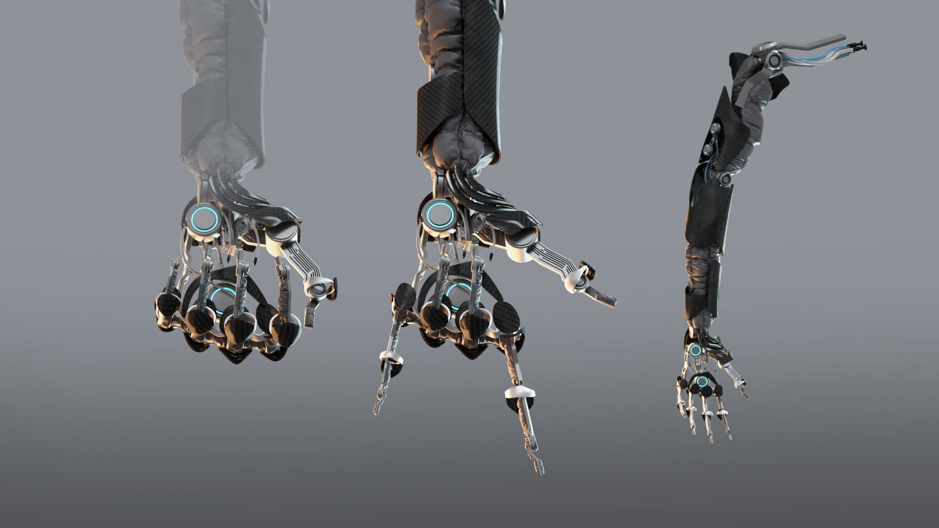 3D model Robotic hand anatomy 04 VR / AR / low-poly rigged animated ...