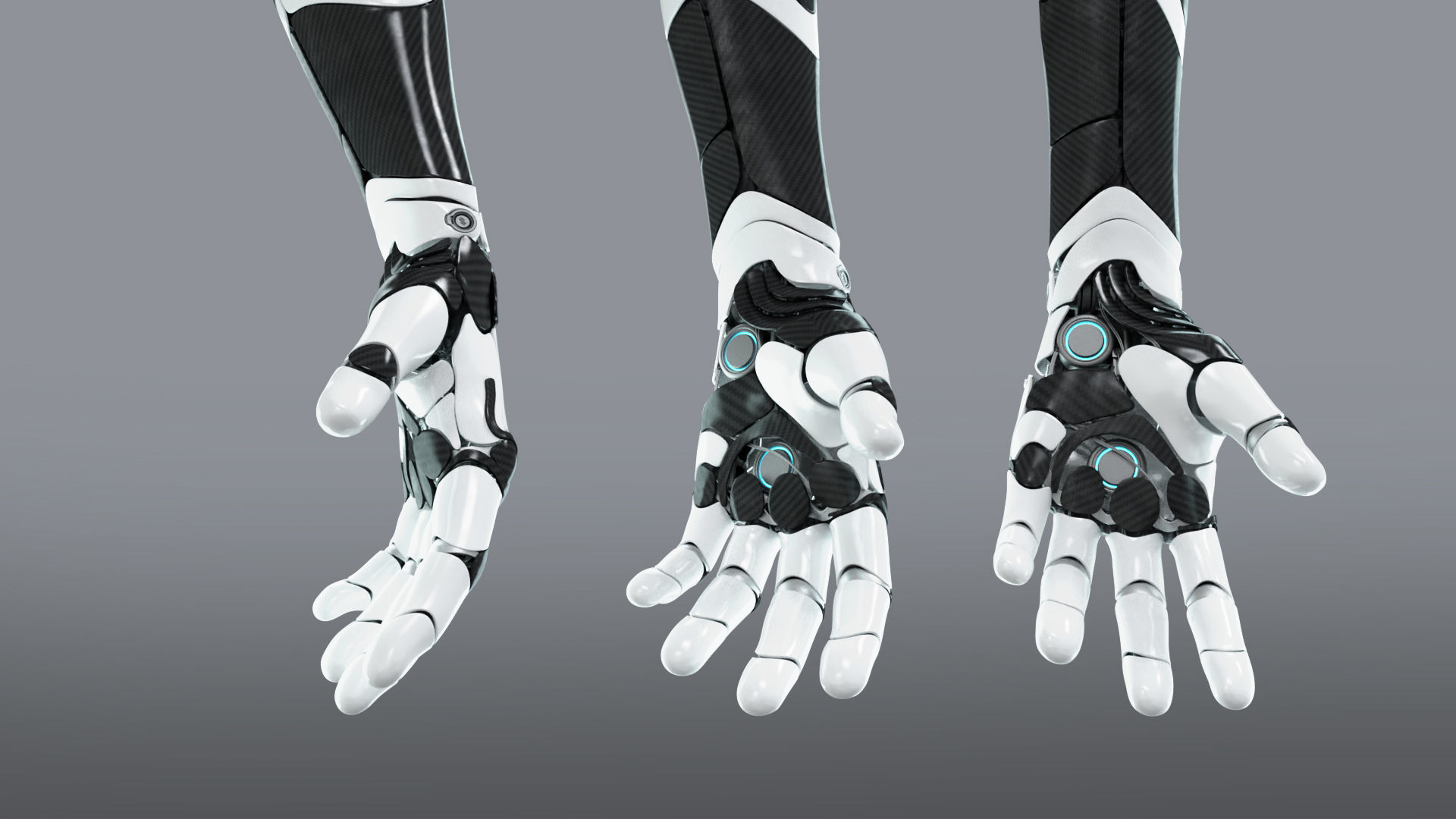 3D model Robotic hand anatomy 04 VR / AR / low-poly rigged animated ...