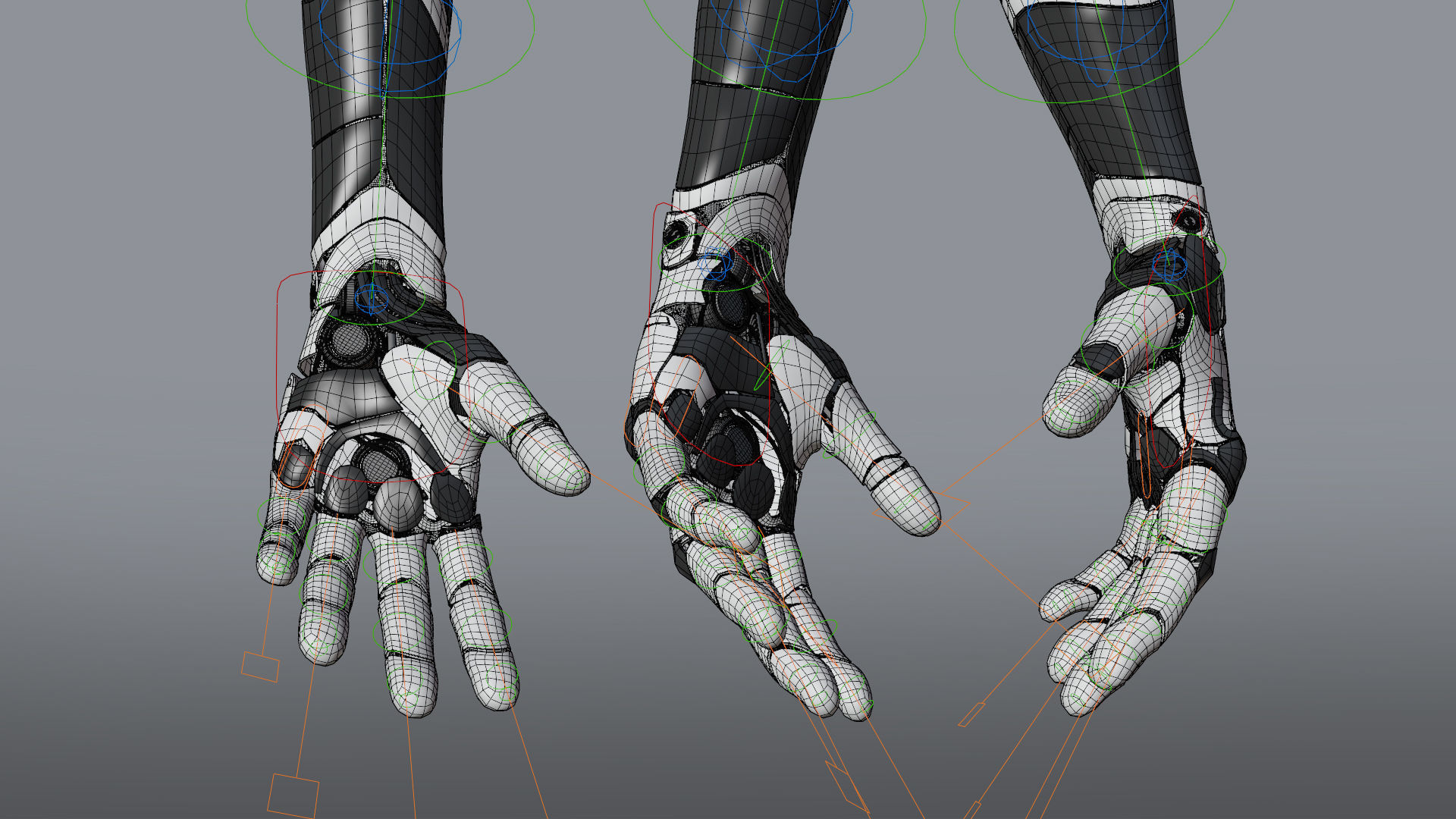 3D model Robotic hand anatomy 04 VR / AR / low-poly rigged animated ...