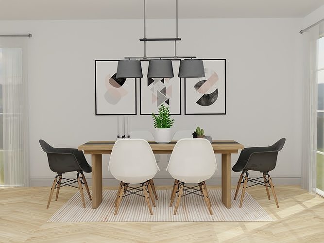 Dining Room 1 Blender Scene free 3D model | CGTrader