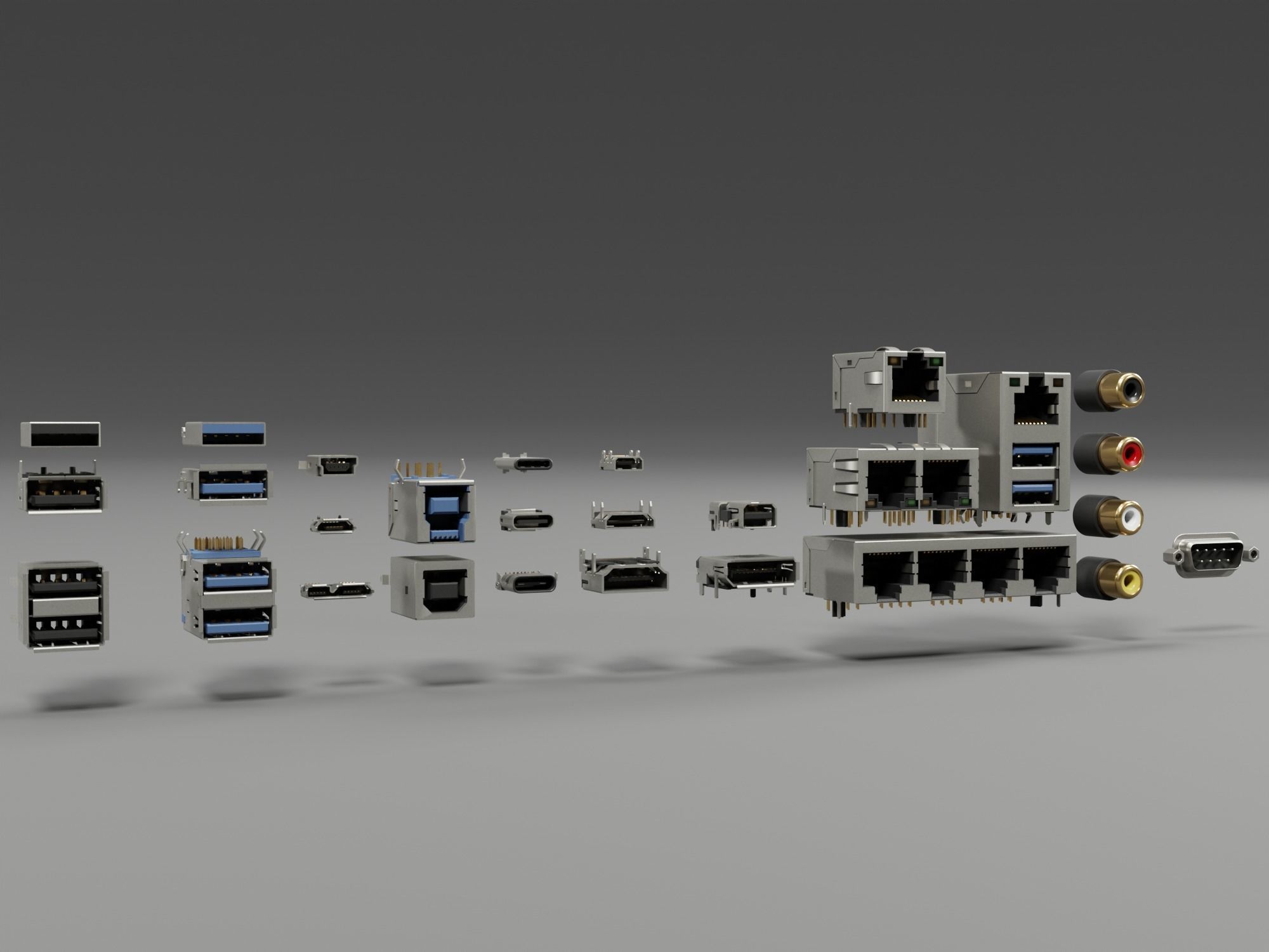 Ports for Electronics 3D model | CGTrader