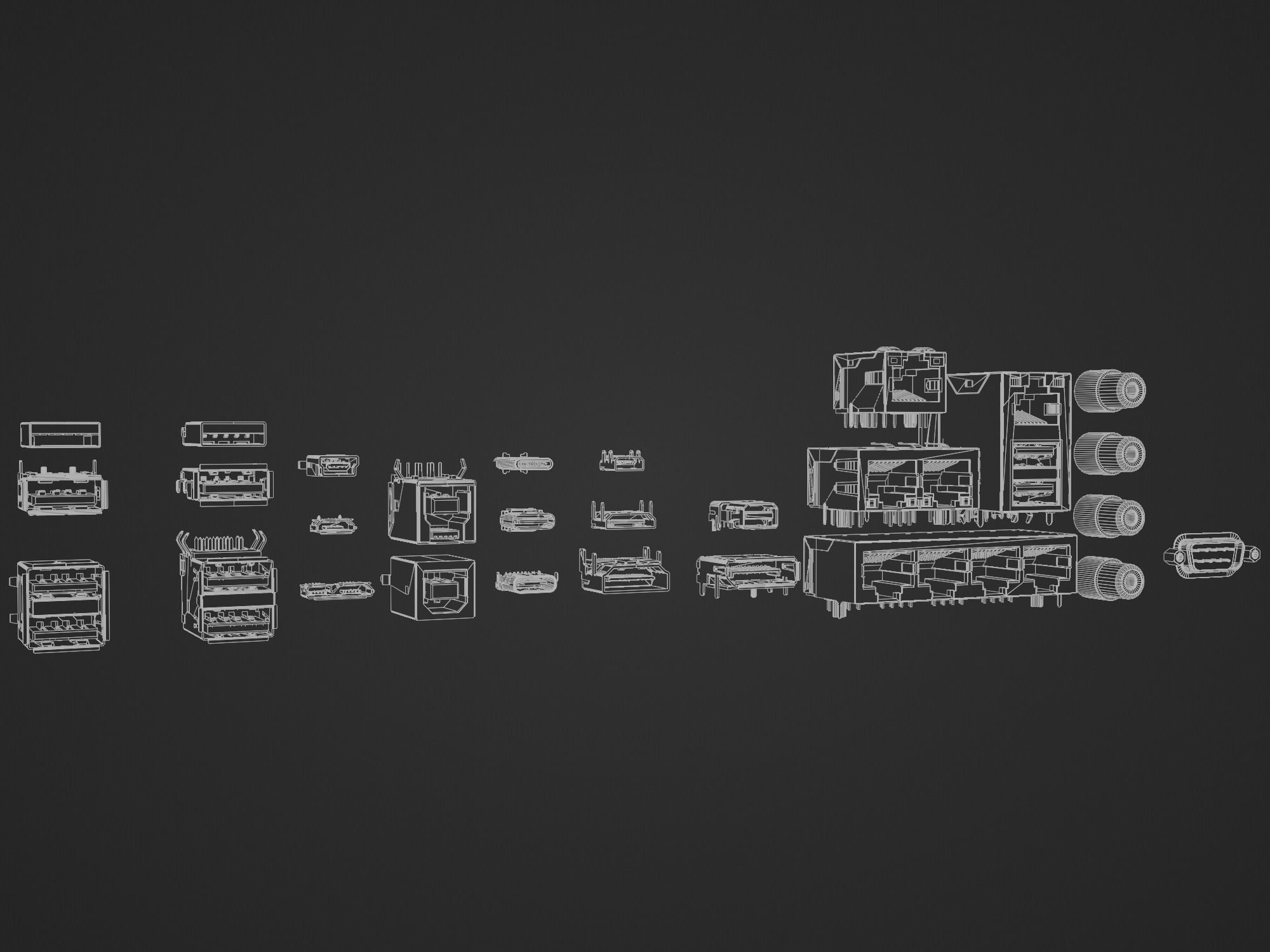 Ports for Electronics 3D model | CGTrader