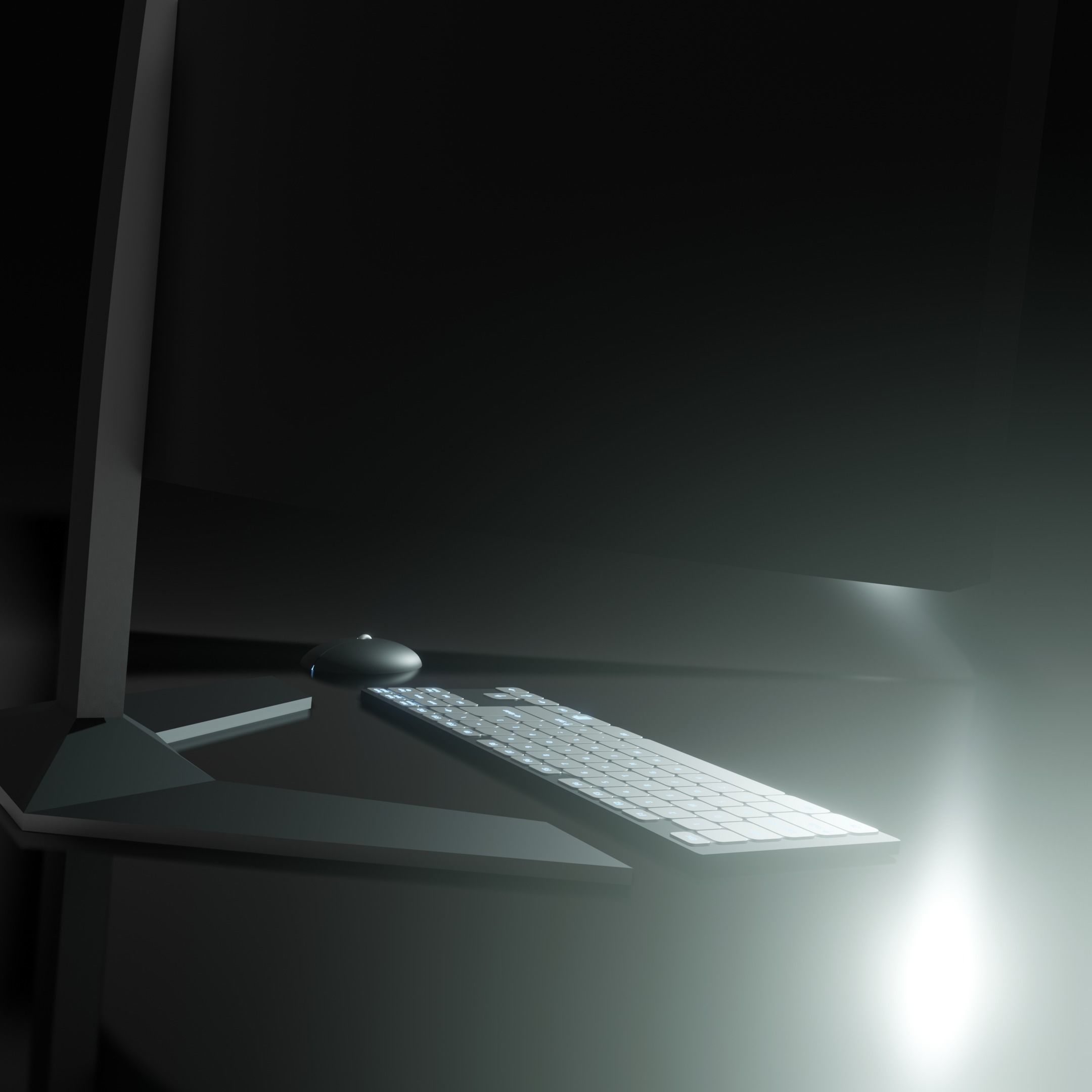 PC keyboard and mouse low poly free 3D model | CGTrader