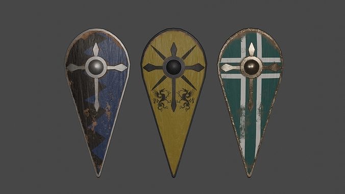 3D model Kite Shield Pack VR / AR / low-poly | CGTrader