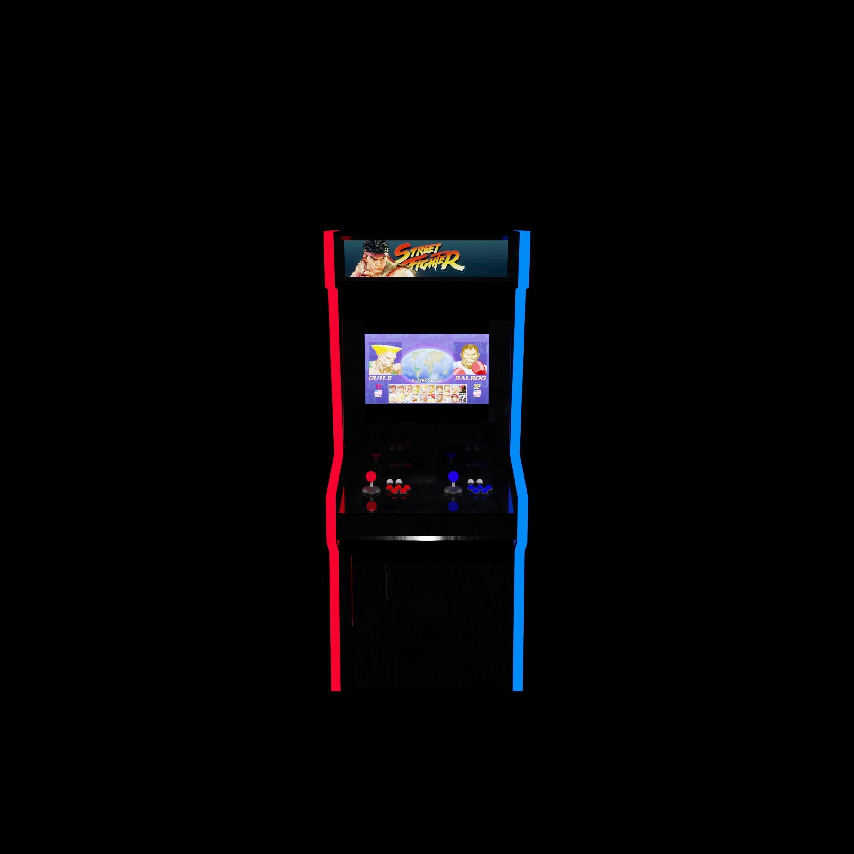 Street Fighter Arcade Machine Simple free 3D model | CGTrader