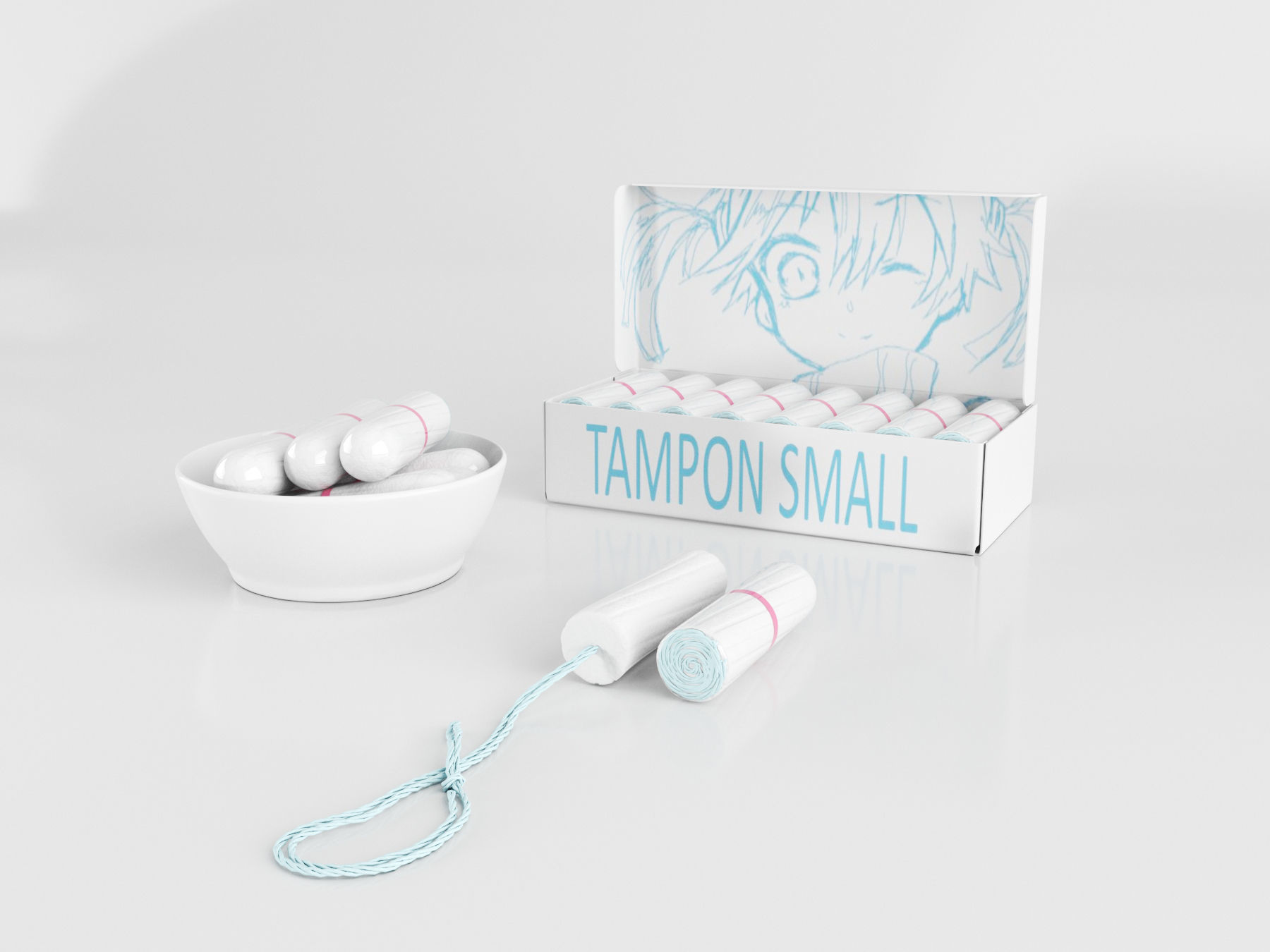 tampon small set 3D model | CGTrader