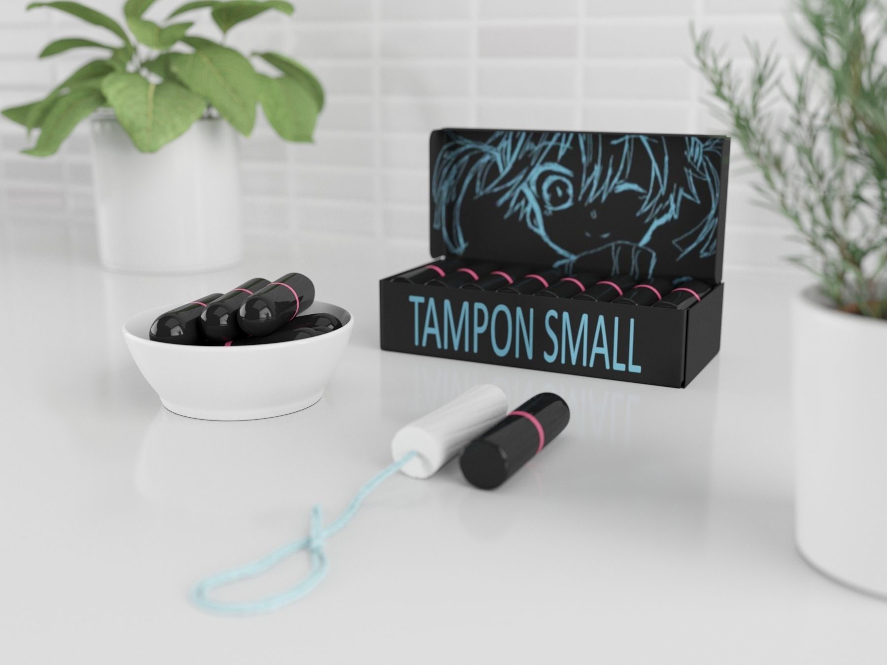 tampon small set 3D model | CGTrader