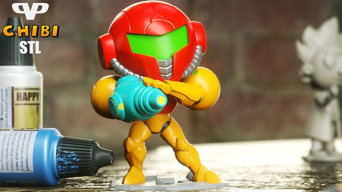 Metroid Prime Chibi STL for 3D Printing ChibiSTL 3D model 3D printable ...