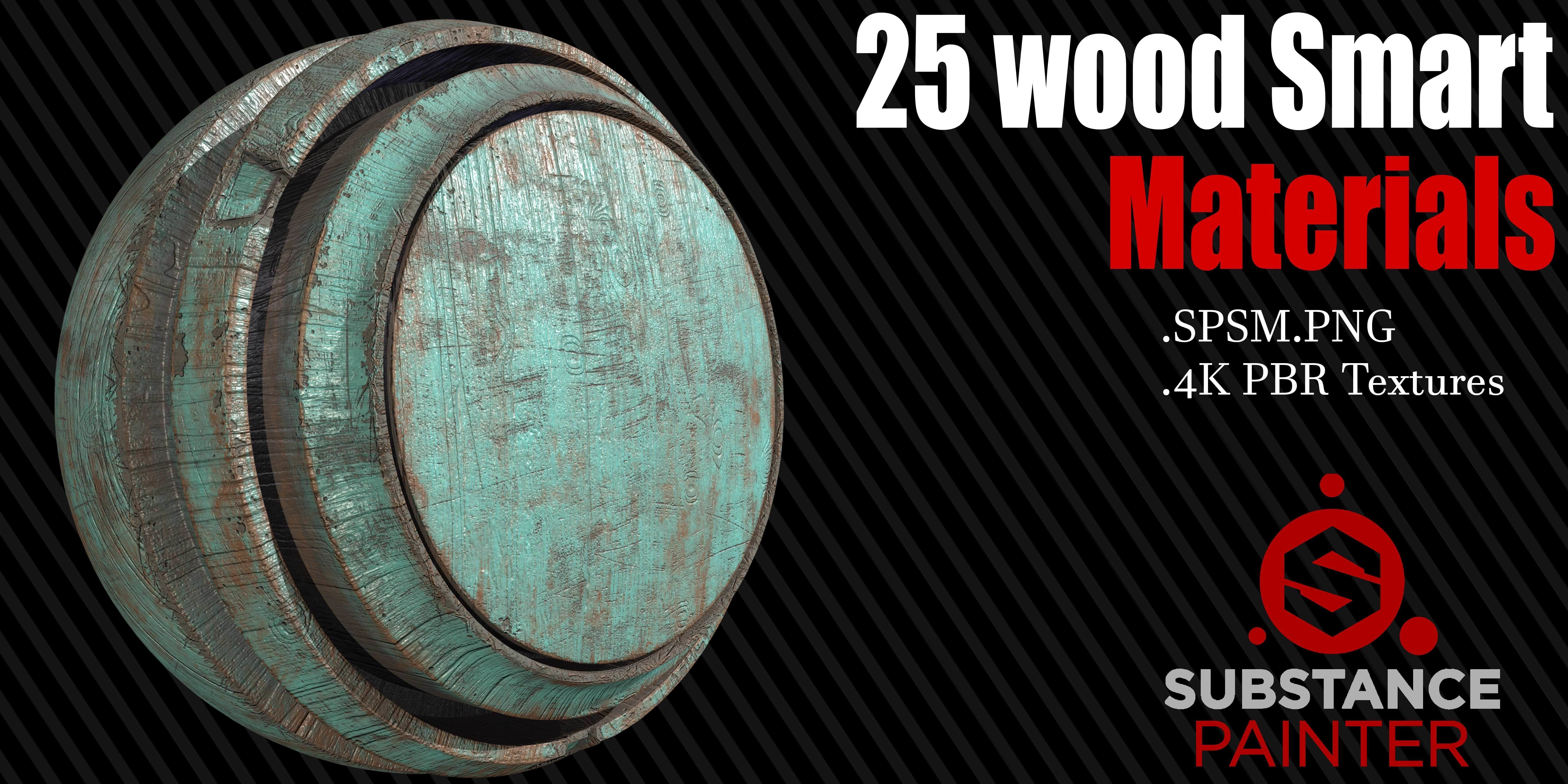 25 Wood Smart Materials 4K PBR Textures Texture | CGTrader
