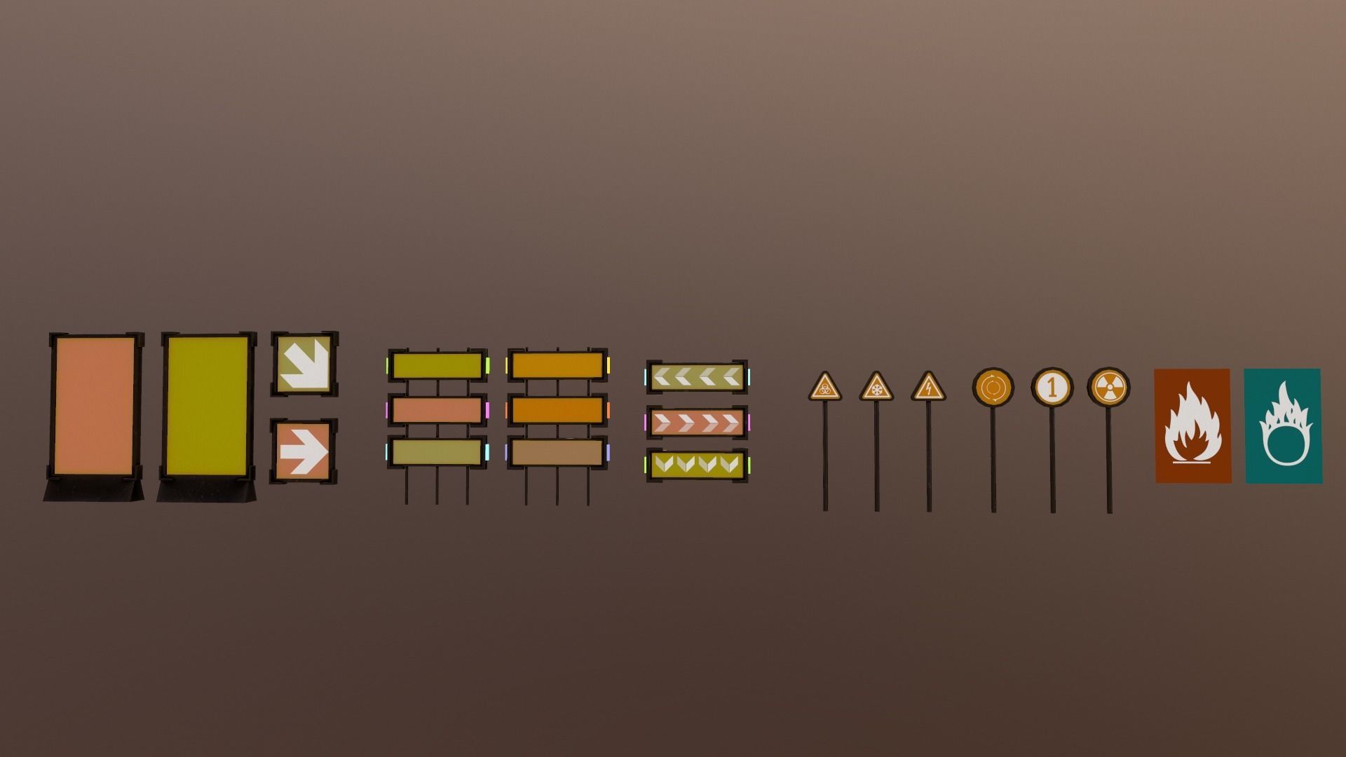 3D model Sci-Fi Signs VR / AR / low-poly | CGTrader