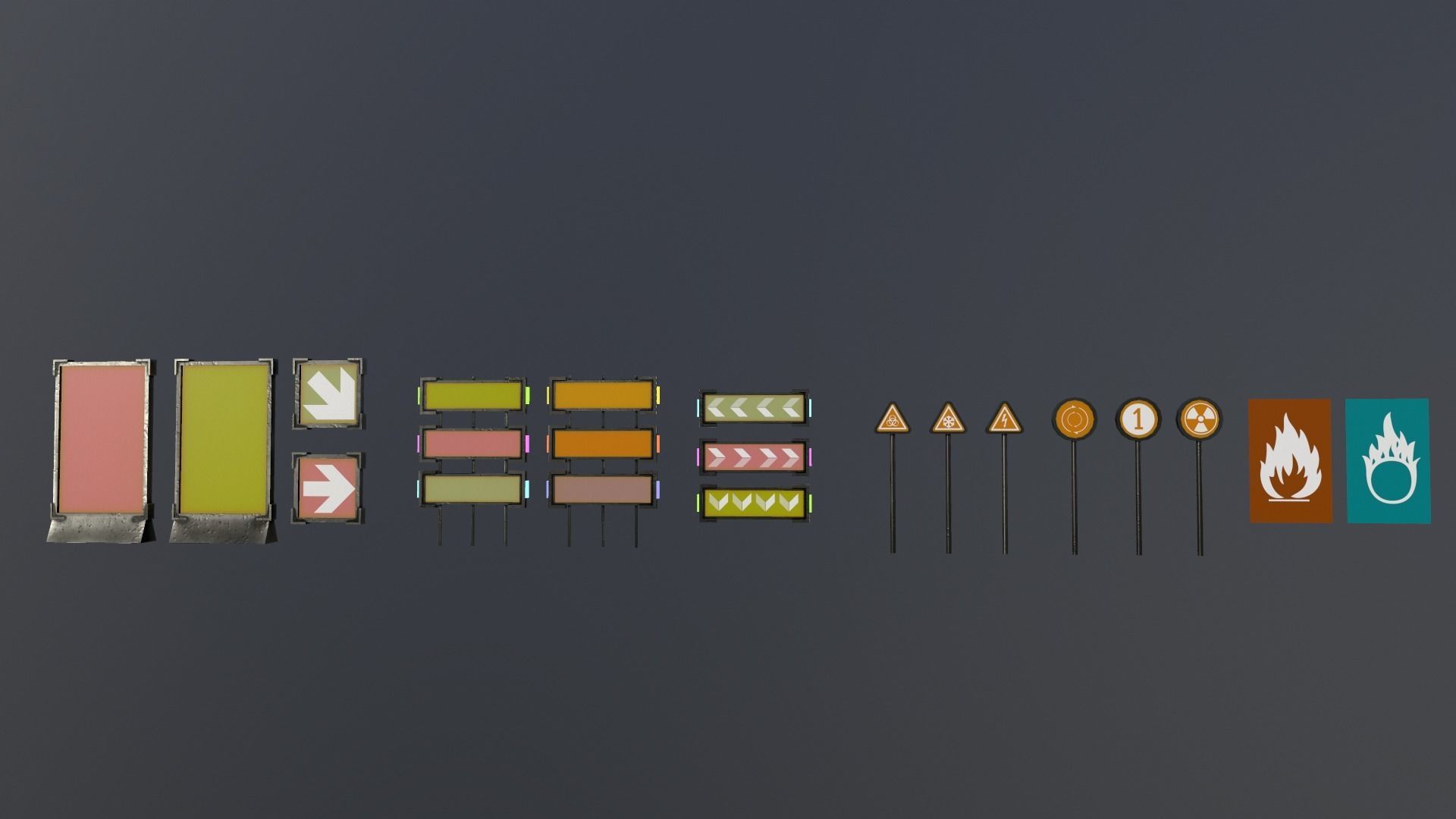 3D model Sci-Fi Signs VR / AR / low-poly | CGTrader