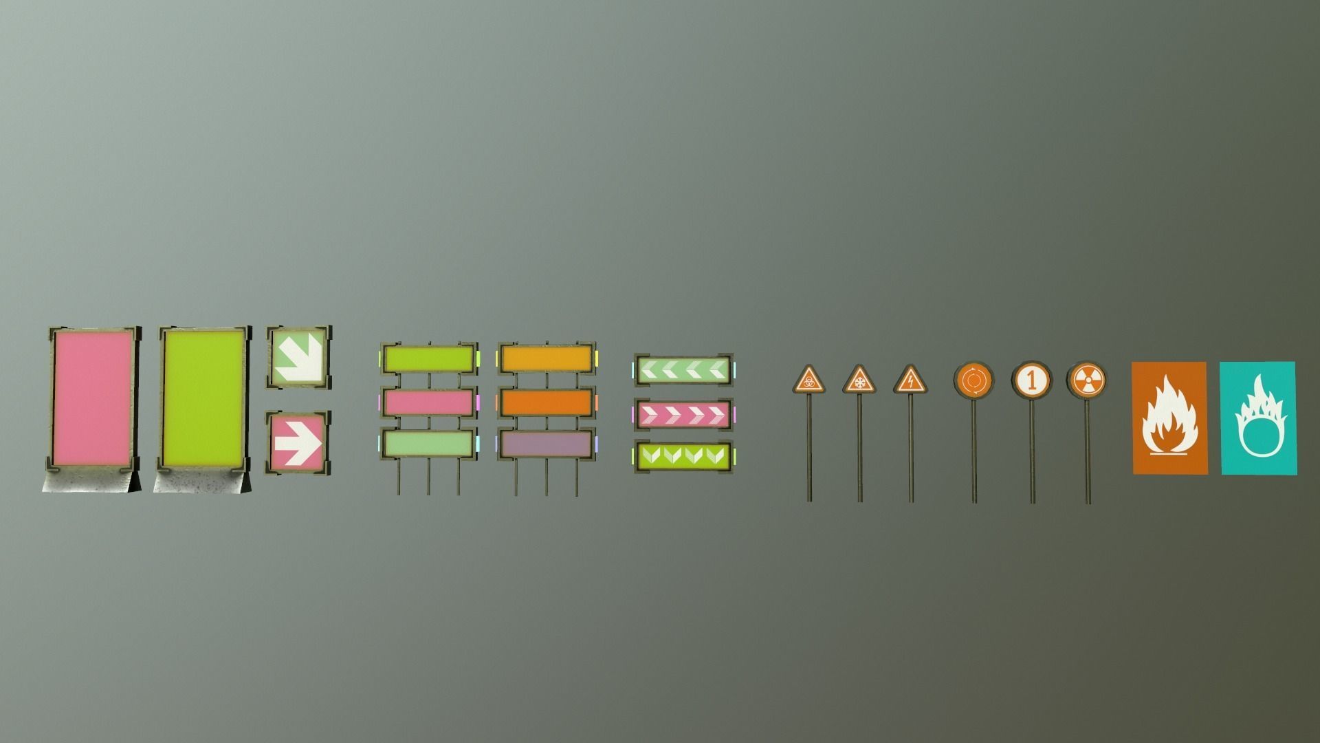 3D model Sci-Fi Signs VR / AR / low-poly | CGTrader