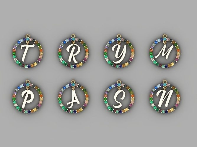 3D model Letters pendants VR / AR / low-poly | CGTrader