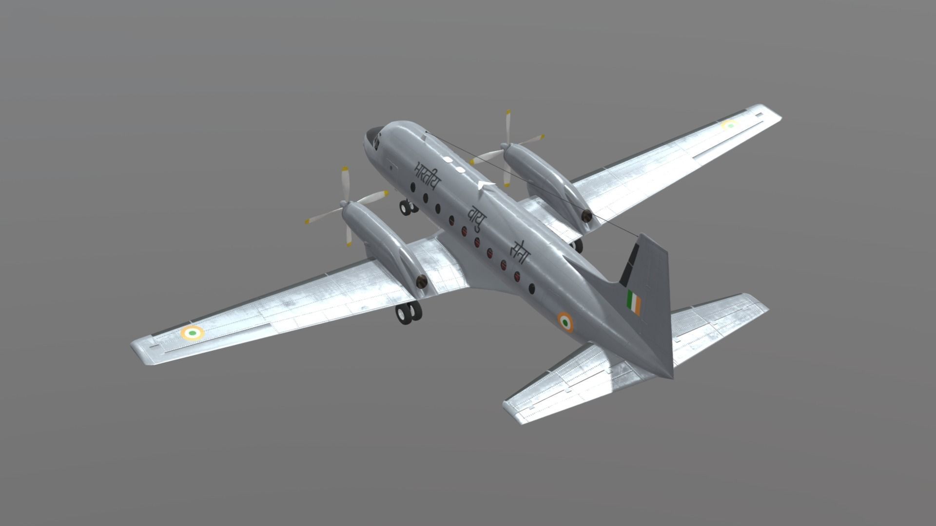 3D model Hawker Siddeley HS 748 Indian Airforce VR / AR / low-poly ...