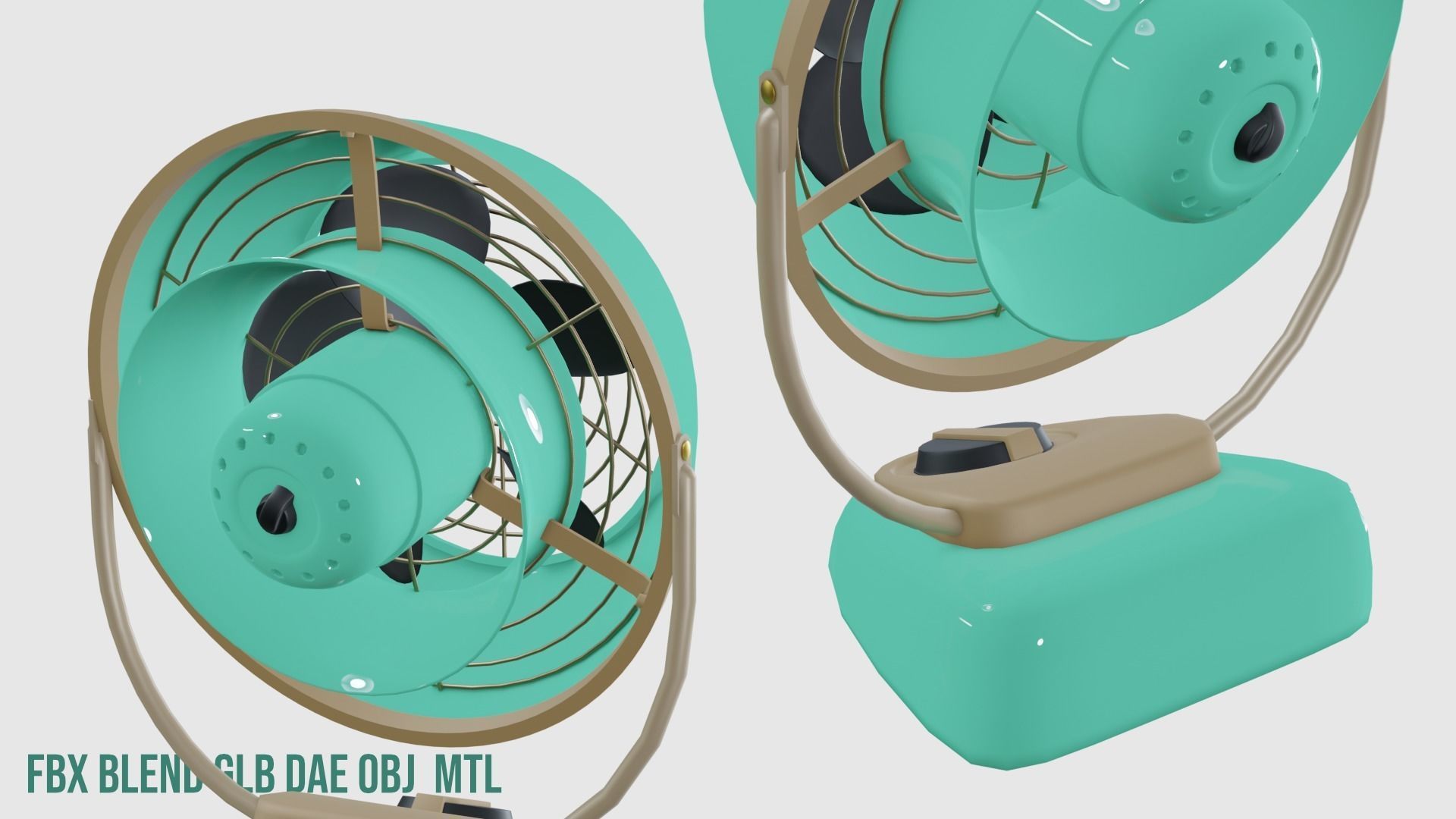 Desk fan pack 3D model | CGTrader