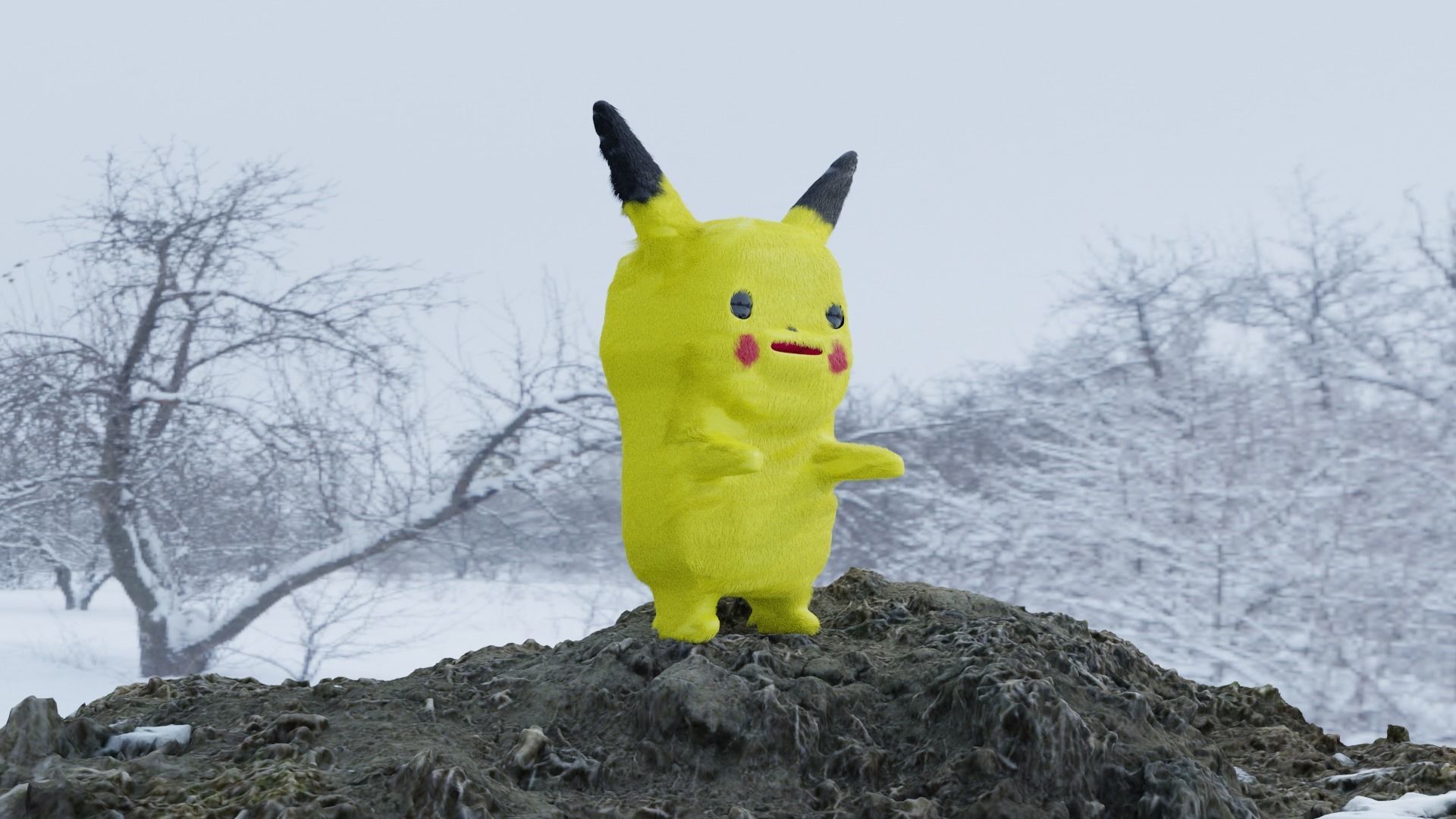 Pikachu with Fur 3D model | CGTrader