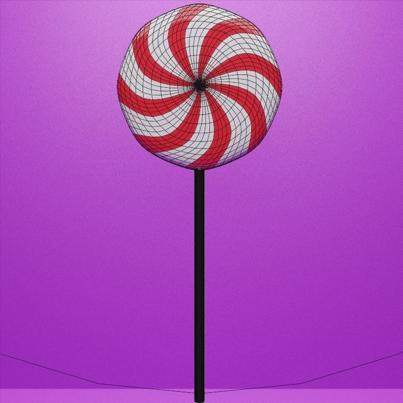 3D model Christmas lollipop candy low-poly game-ready Low-poly VR / AR ...