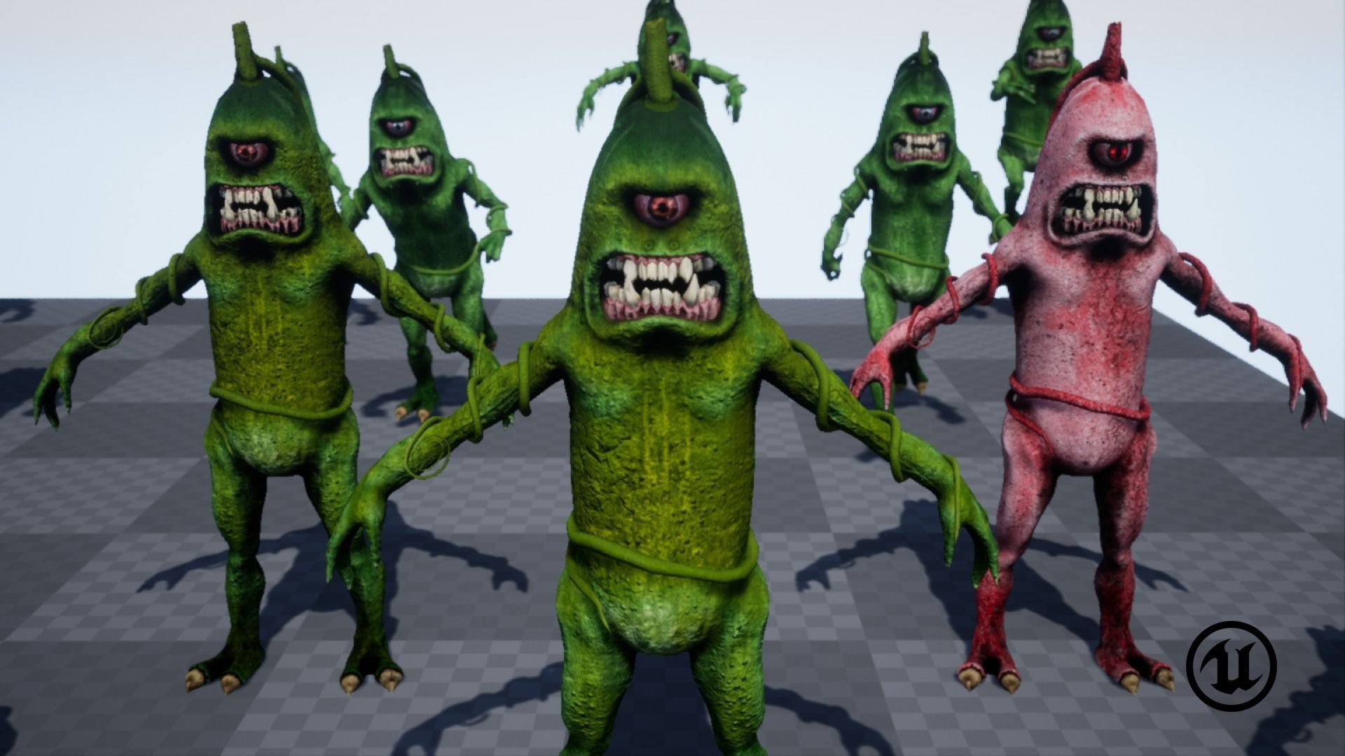 3D model Cucumber monster - Game Ready VR AR low-poly 3d model VR / AR ...