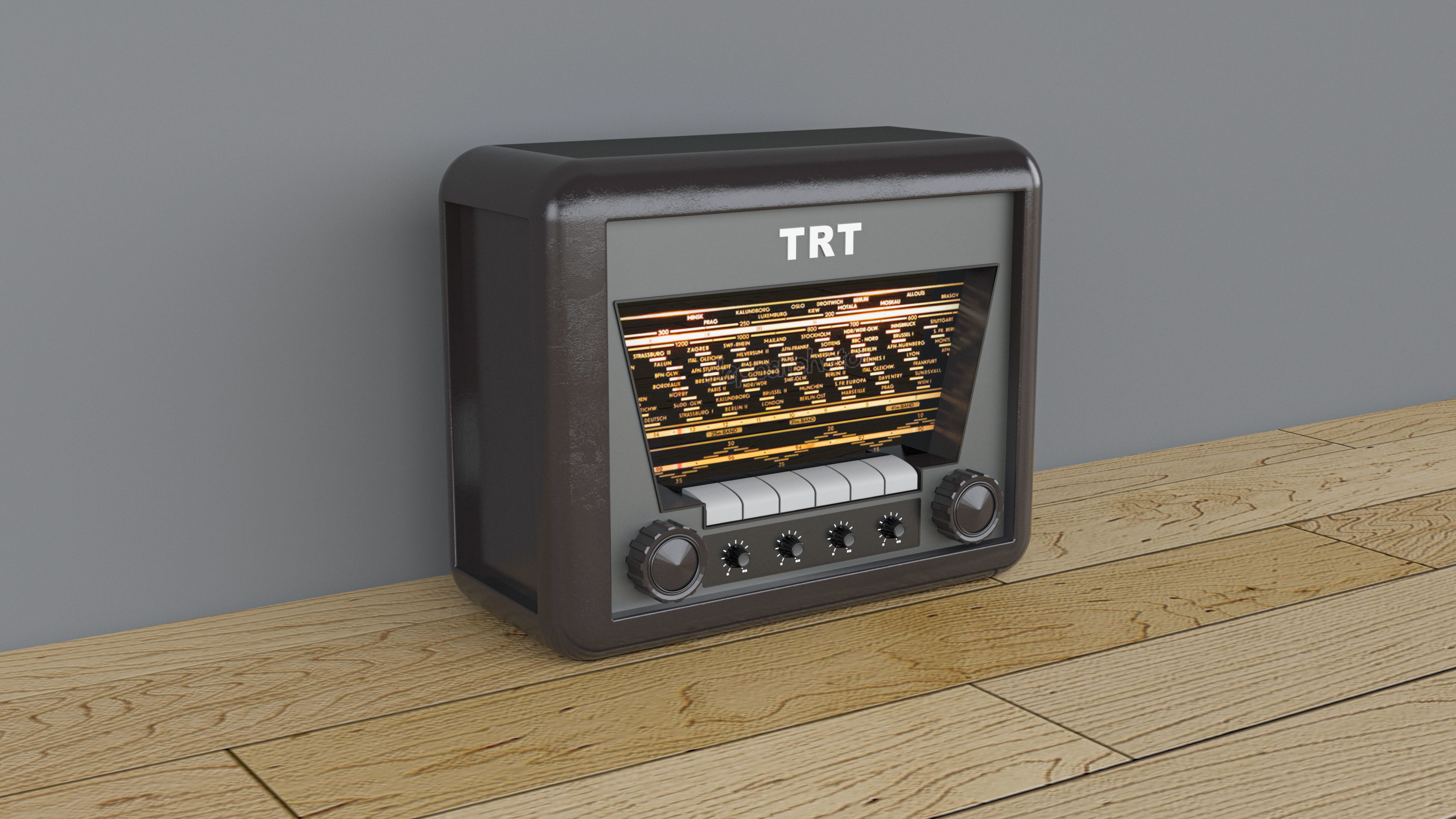 3D model Vintage TRT Radio Device - 3D model Game Ready Low Poly VR ...