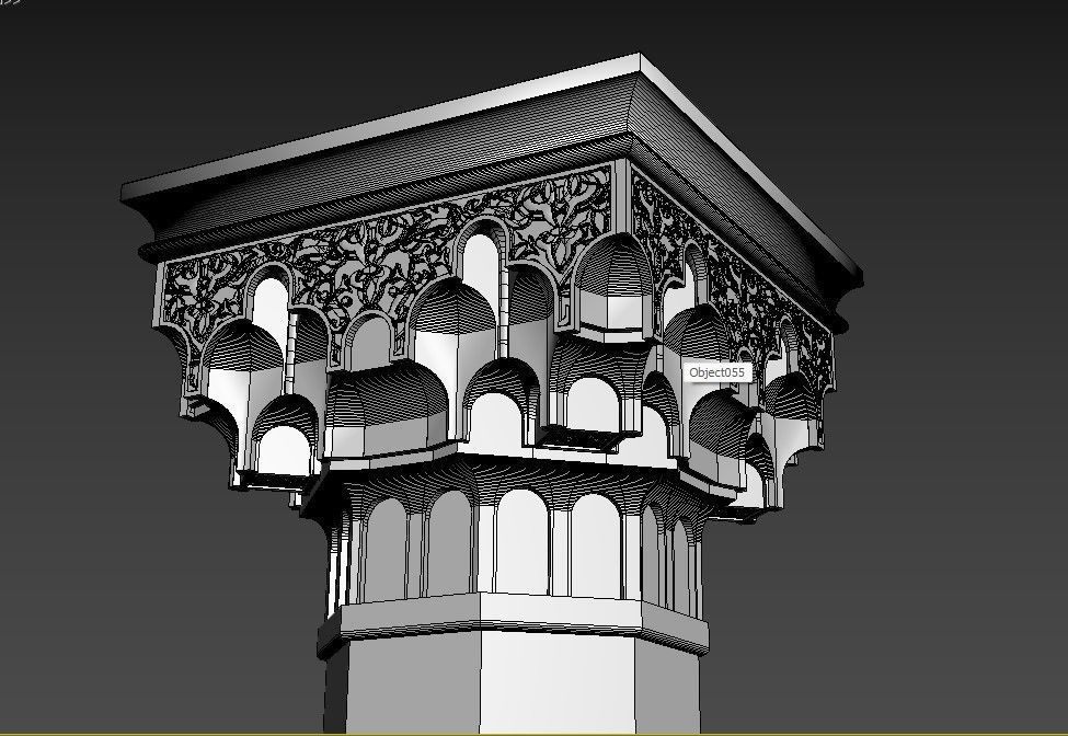 Muqarnas Column Head Moroccan moorish Arabic Style 3D model | CGTrader
