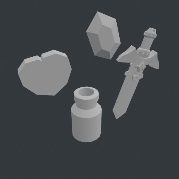 Low-poly Legend of Zelda items 3D model 3D printable | CGTrader
