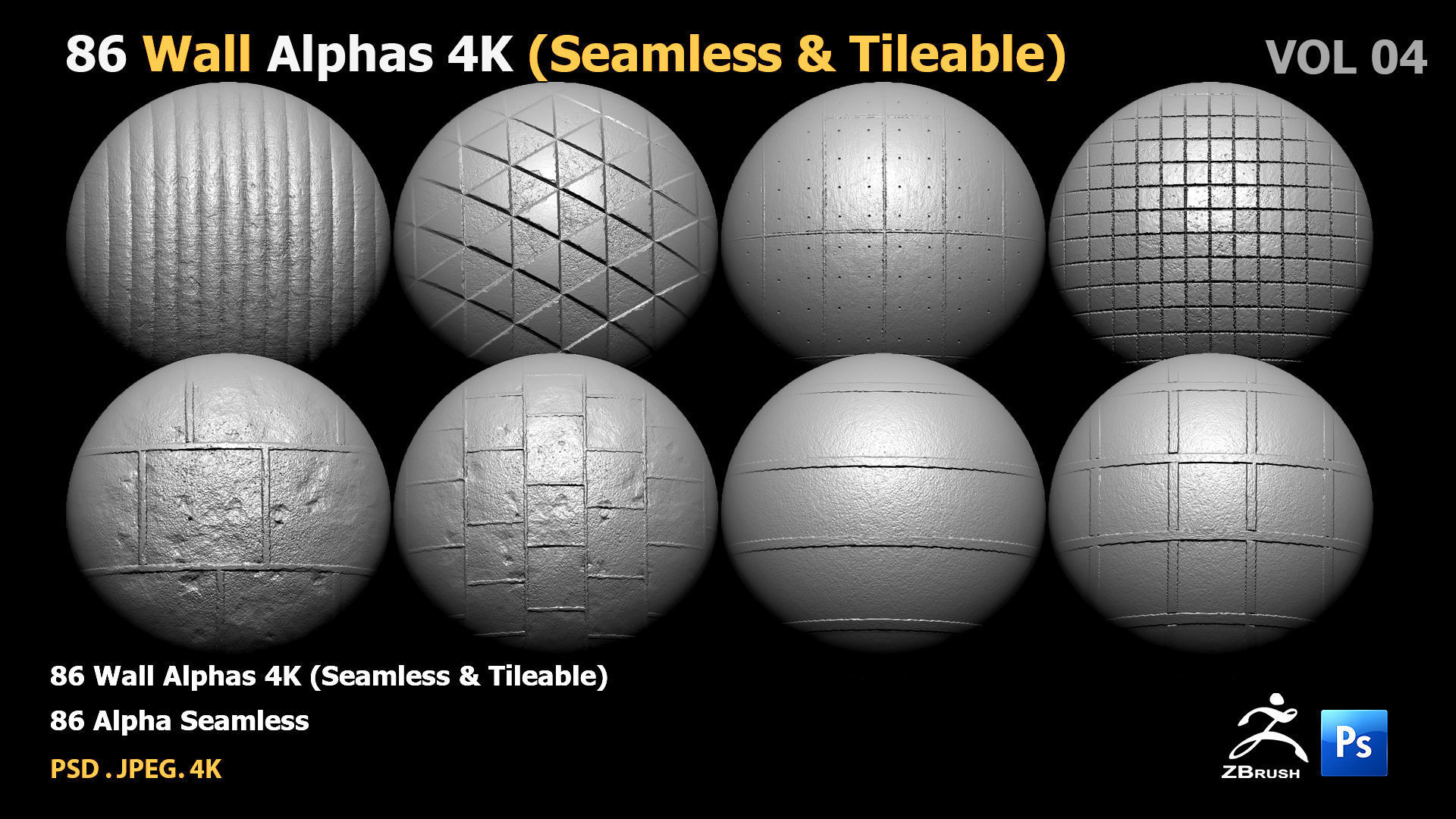 86 Wall Alphas 4K- Seamless -Tileable 3D model Texture | CGTrader