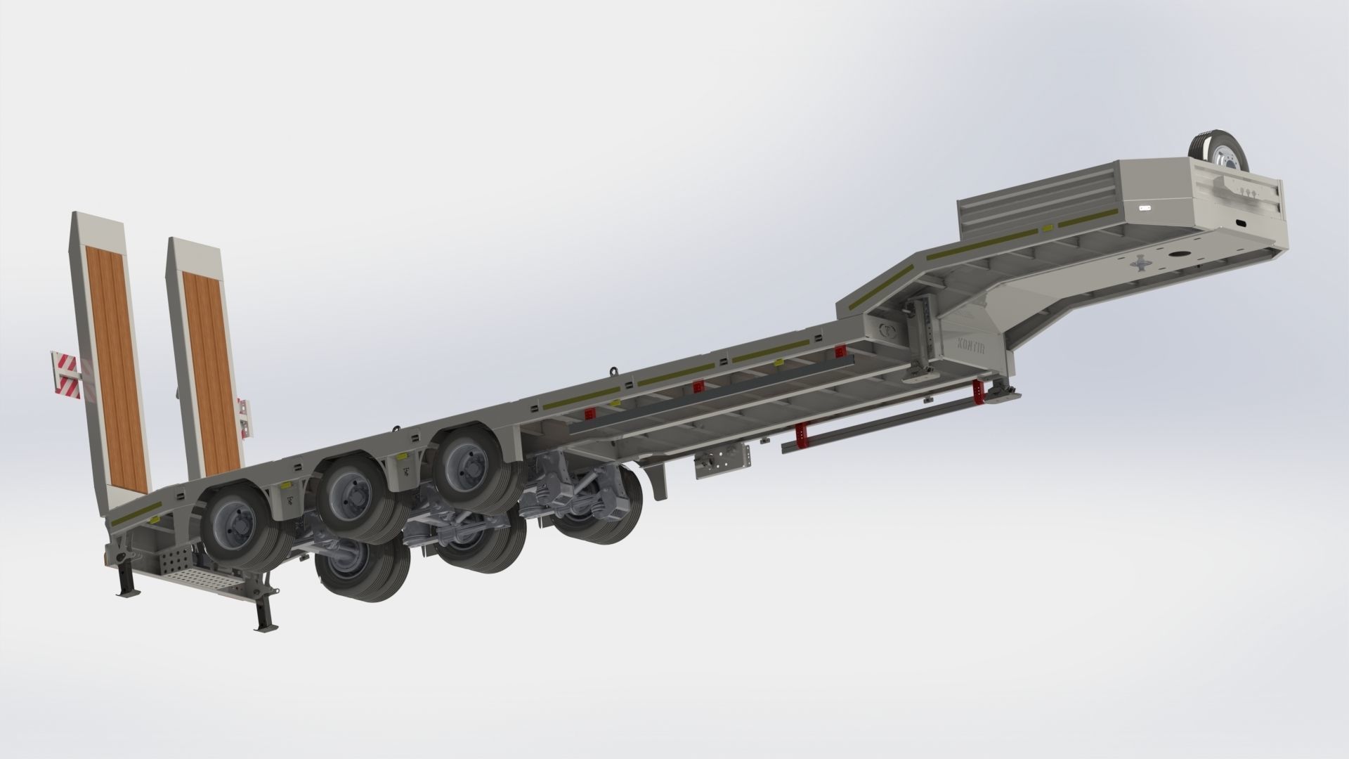 3 Axle Lowbed 3D Drawing on Solidworks Ready to Production 3D model ...