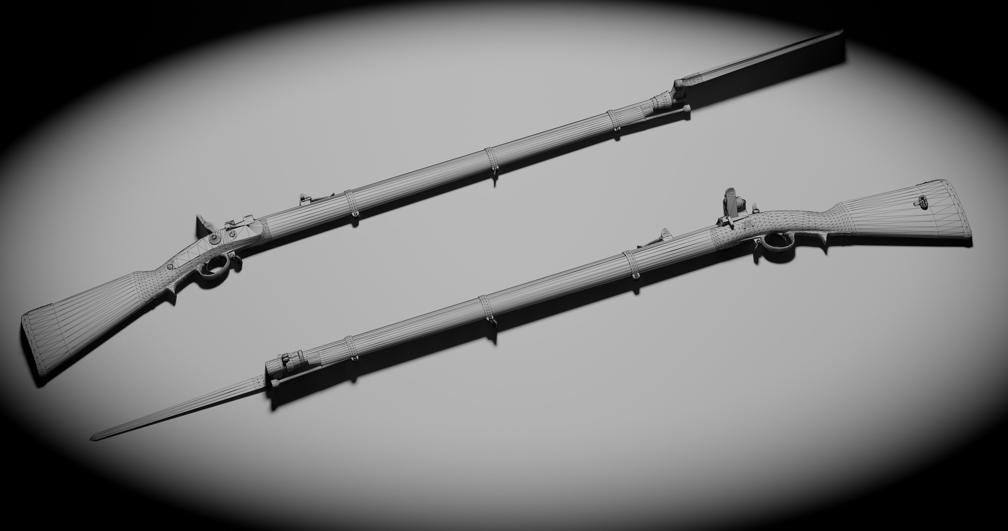 3D model Russian battle rifle 1856 Krinka VR / AR / low-poly | CGTrader