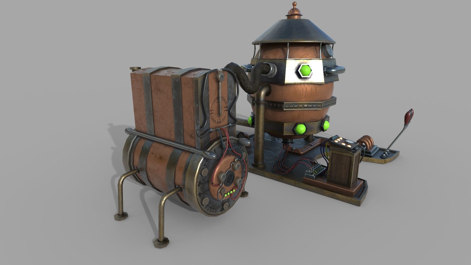 3D model Stylized engine PBR low-poly 3D model VR / AR / low-poly ...