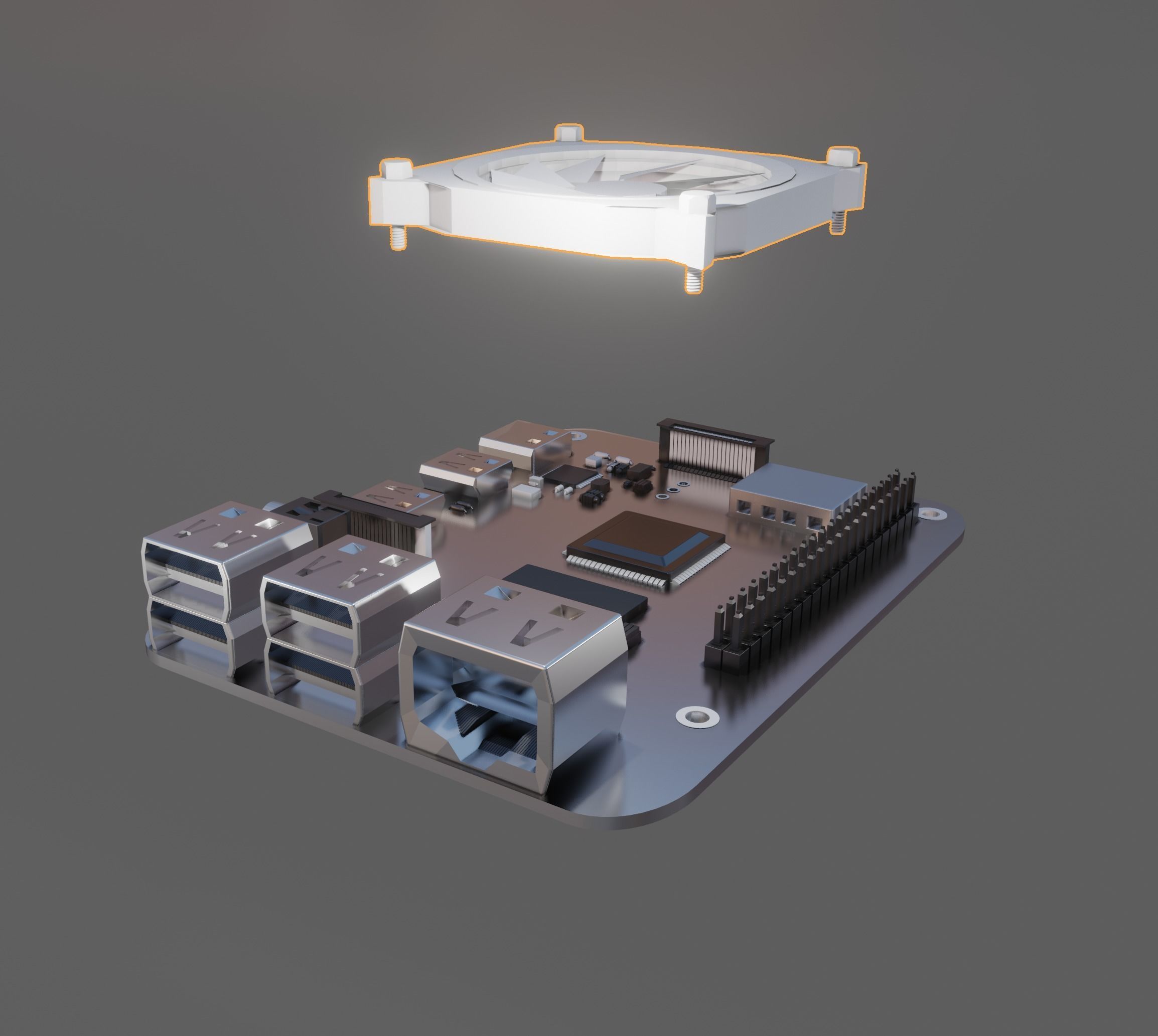 Basic Raspberry Pi 4 Design 3D model | CGTrader