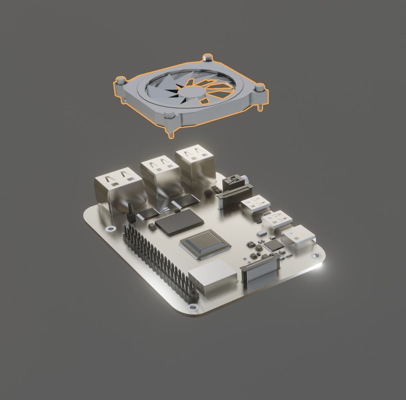 Basic Raspberry Pi 4 Design 3D model | CGTrader