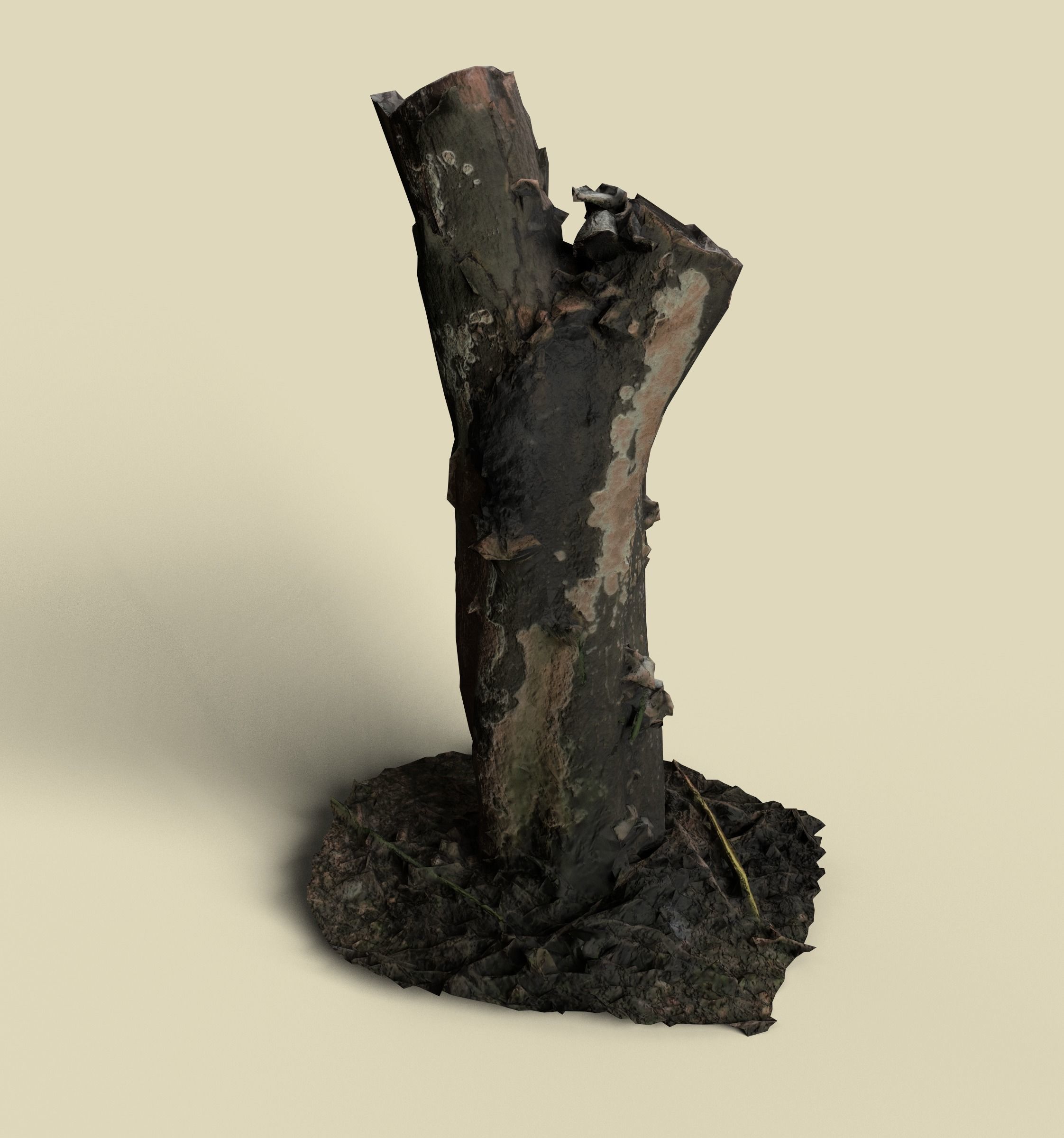 3D model 3d Tree Roots middle polygon PBR model VR / AR / low-poly ...